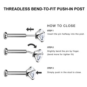 Threadless Labret Waterproof - Titanium Flat Earrings, Labret ...