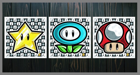 Digital Drawing & Illustration Super Mario 3 Items Signed Prints etna ...