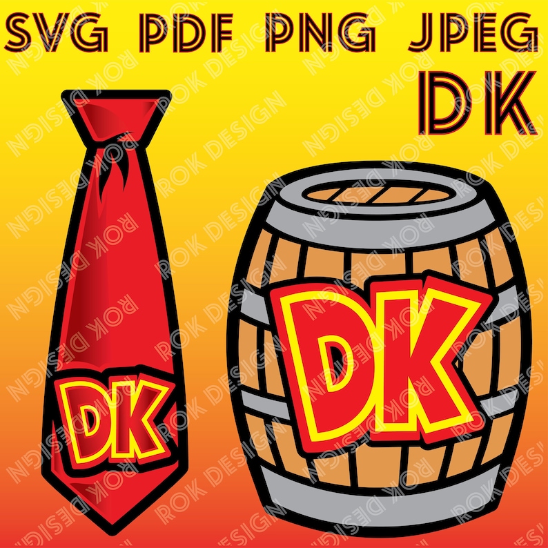 Donkey Kong - Barrel & Tie - Eps, Svg, PDF, Png and Jpeg - Digital ...