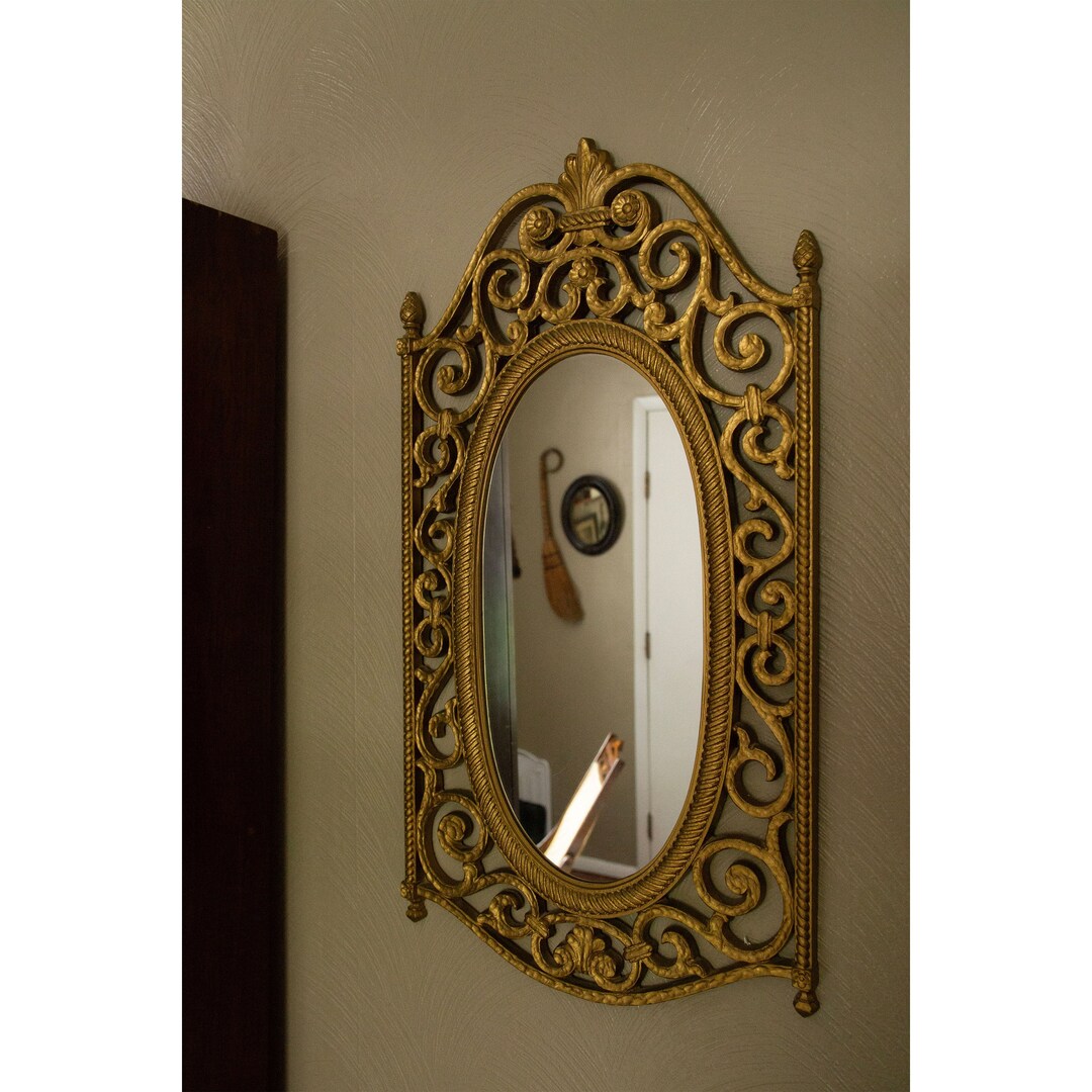 Large Vintage Ornate Gold Syroco Mirror Hollywood Regency Style Mid ...