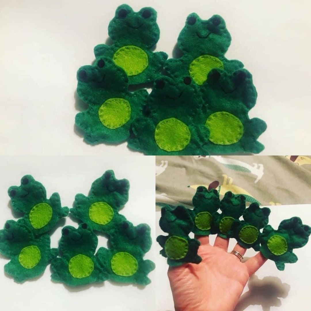 Five Little Speckled Frogs Finger Puppets, Felt Finger Puppets ...