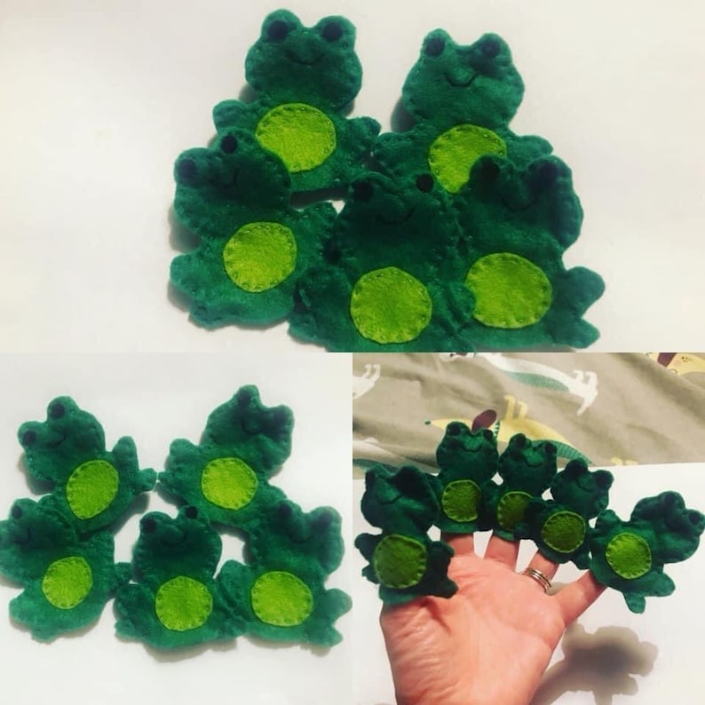 Five Little Speckled Frogs Finger Puppets, Felt Finger Puppets ...