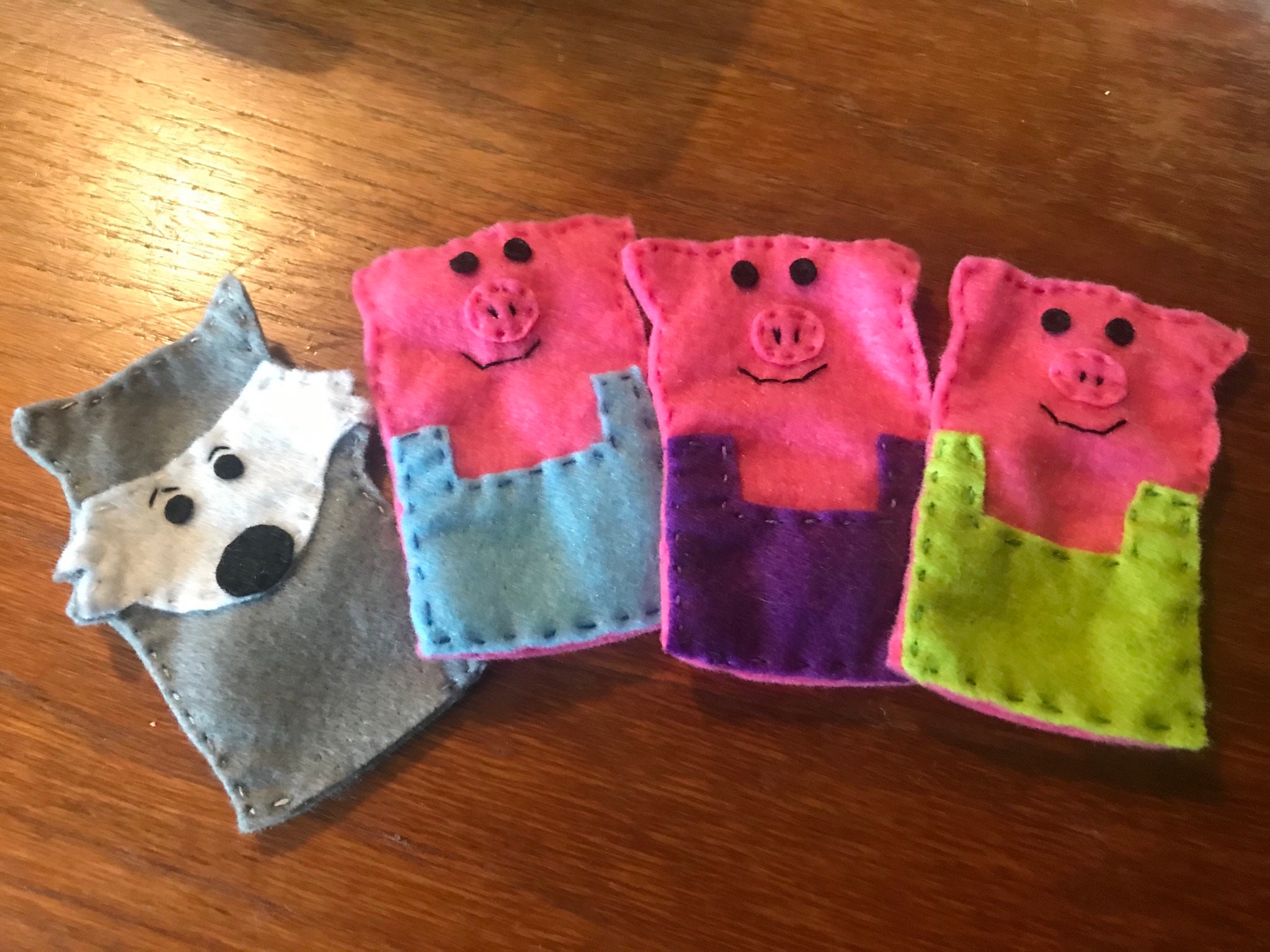 Three Little Pigs Finger Puppets Fairytale Teaching - Etsy