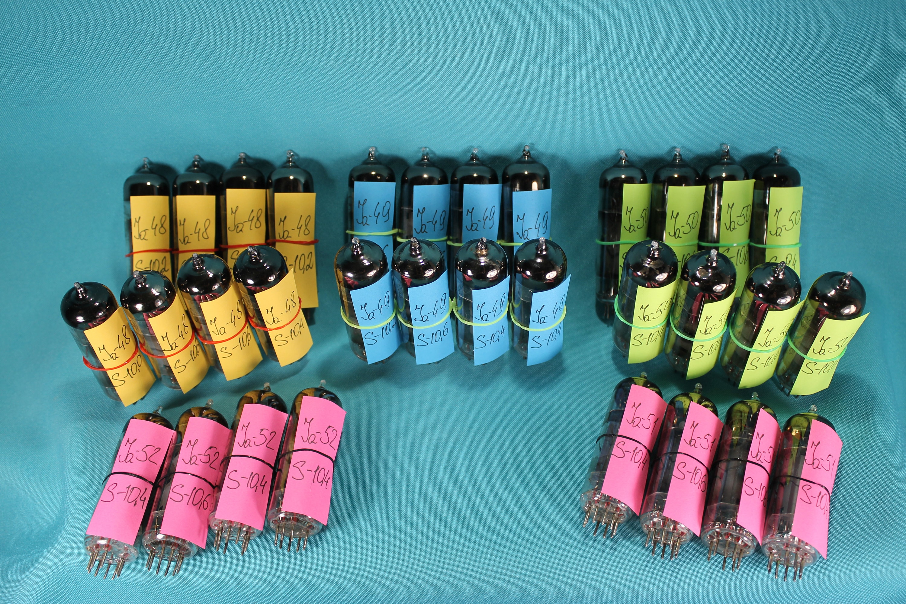 Rare Matched Quad 4 X 6P14P / EL84 / 6BQ5 Vacuum Pentode Tubes.early ...