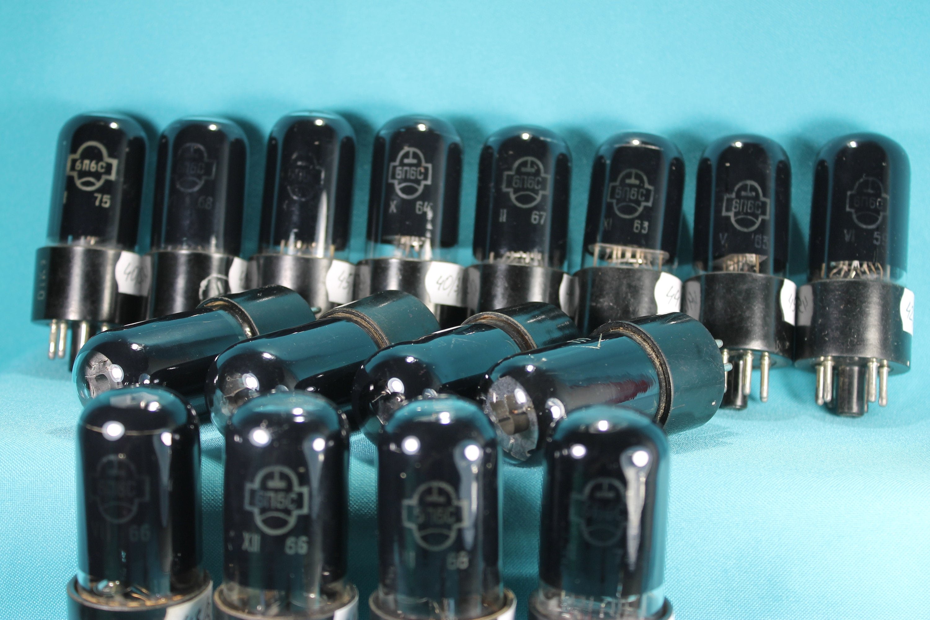 4 PCS 6P6S / 6V6 / 6V6GT / 6AY5. Beam Tetrode Tubes. Reflector. Tested ...