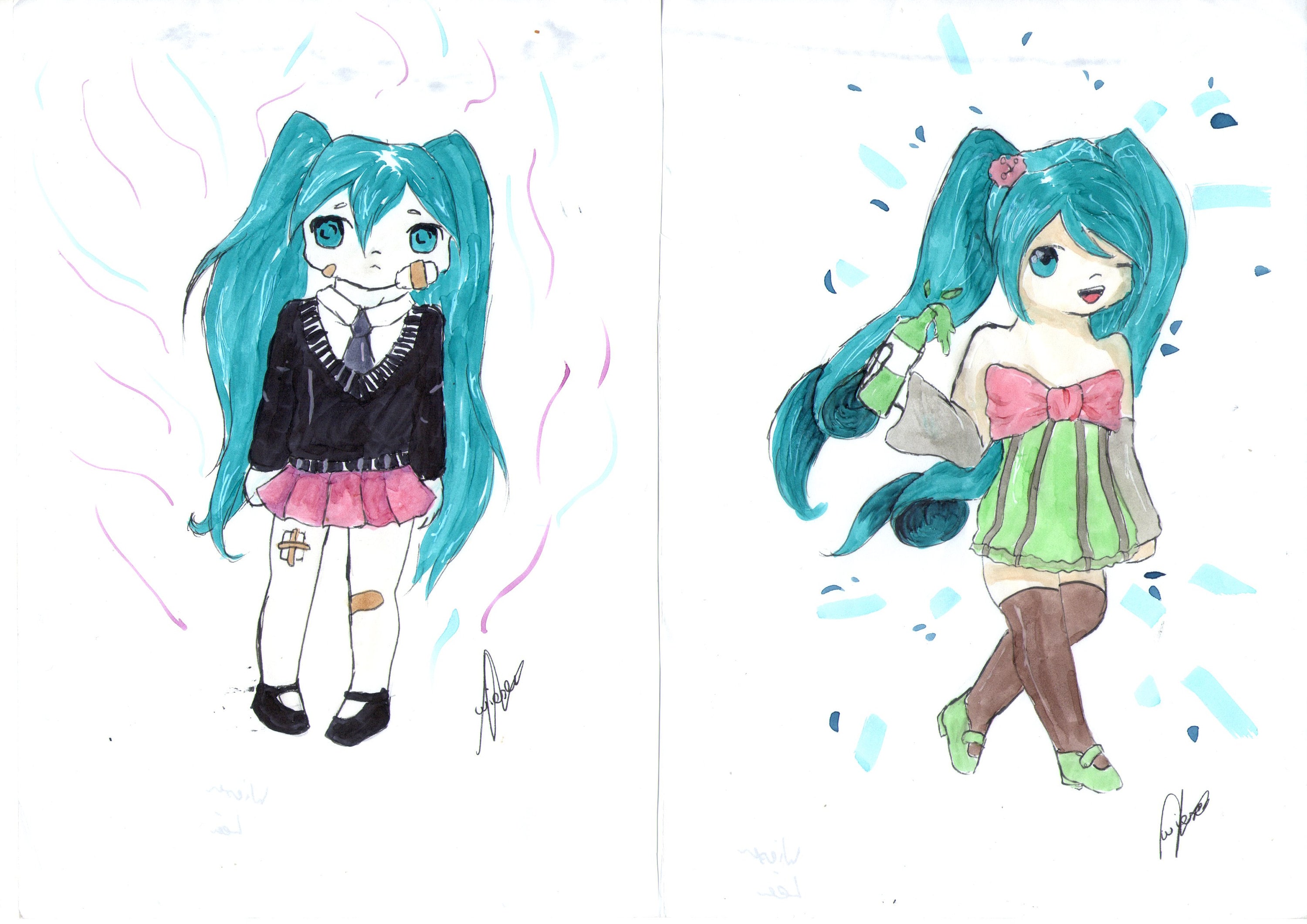 Hatsune Miku Chibi Fan Art - Etsy