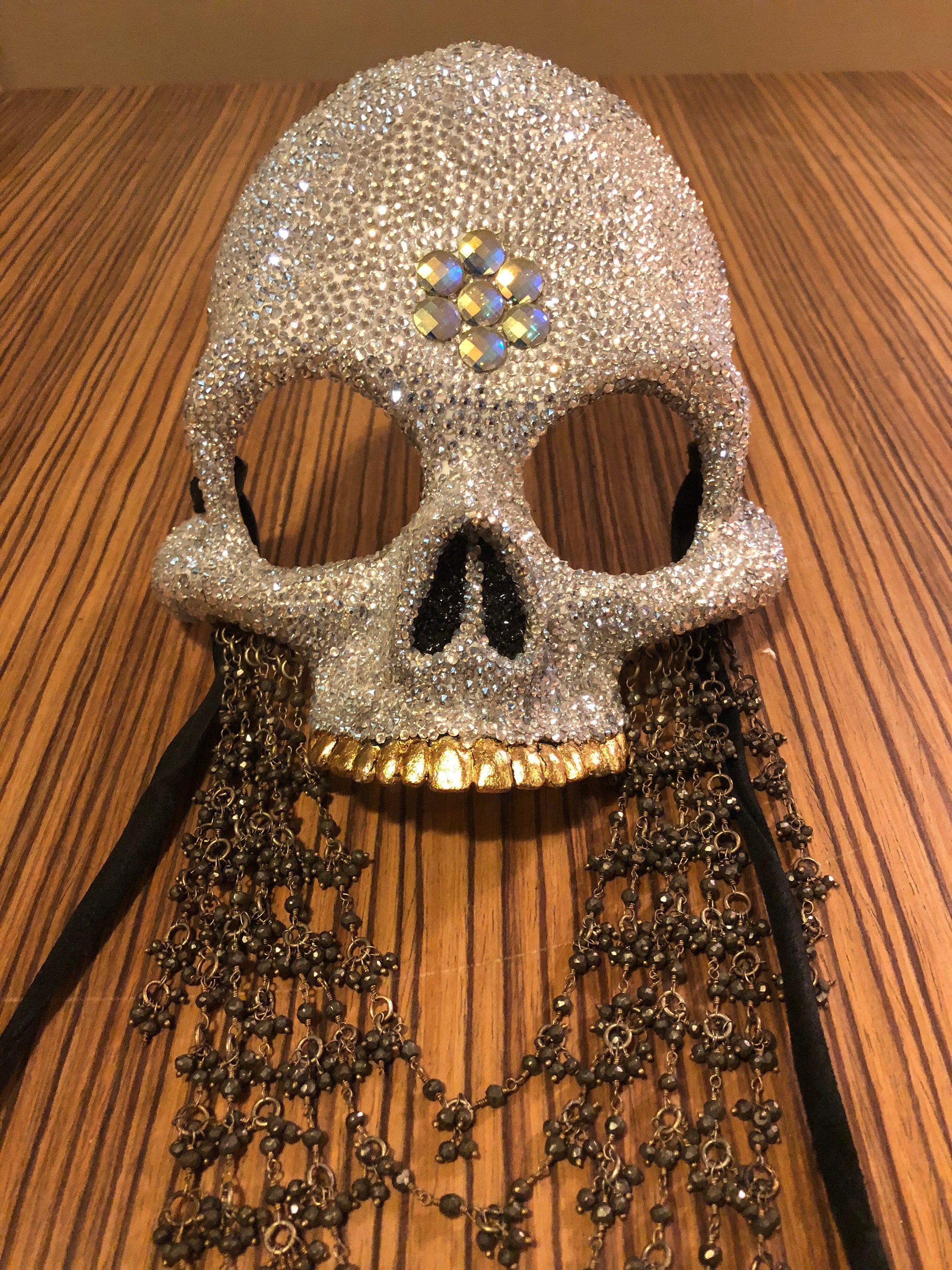 Crystal Crusted Skull Mask - Etsy