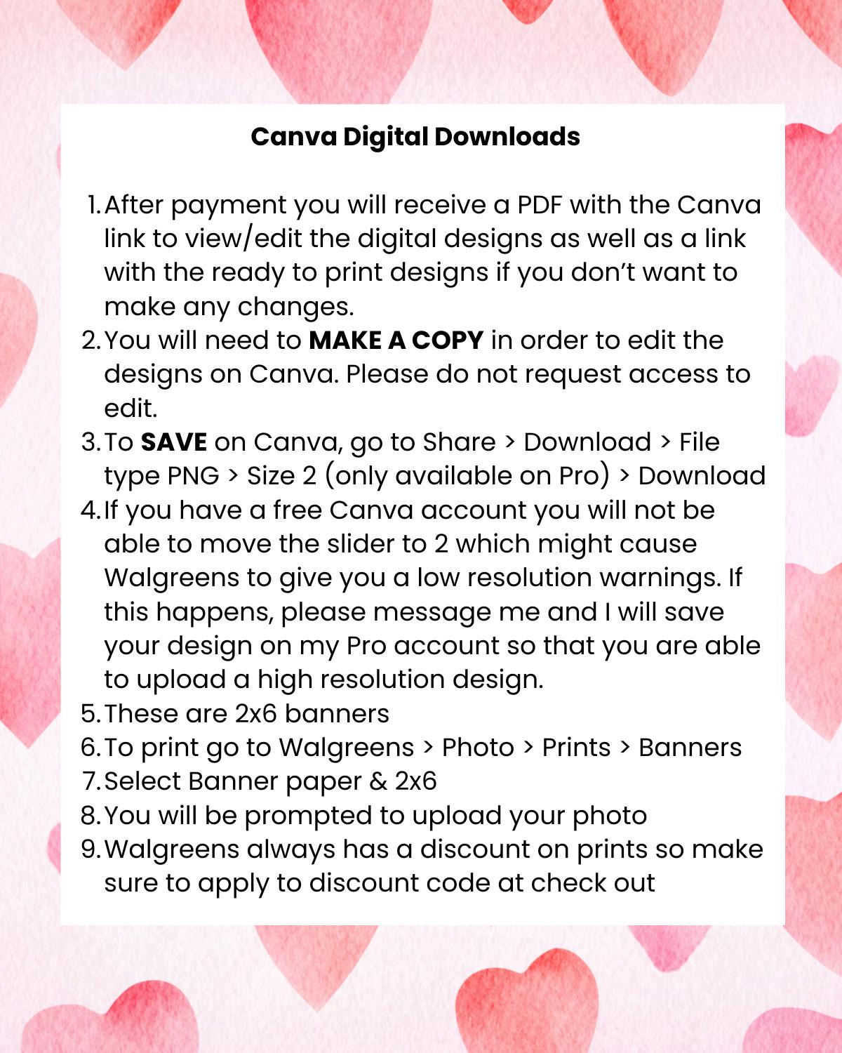 Customizable Galentine's Banner Bundle - Print at Walgreens! - Etsy