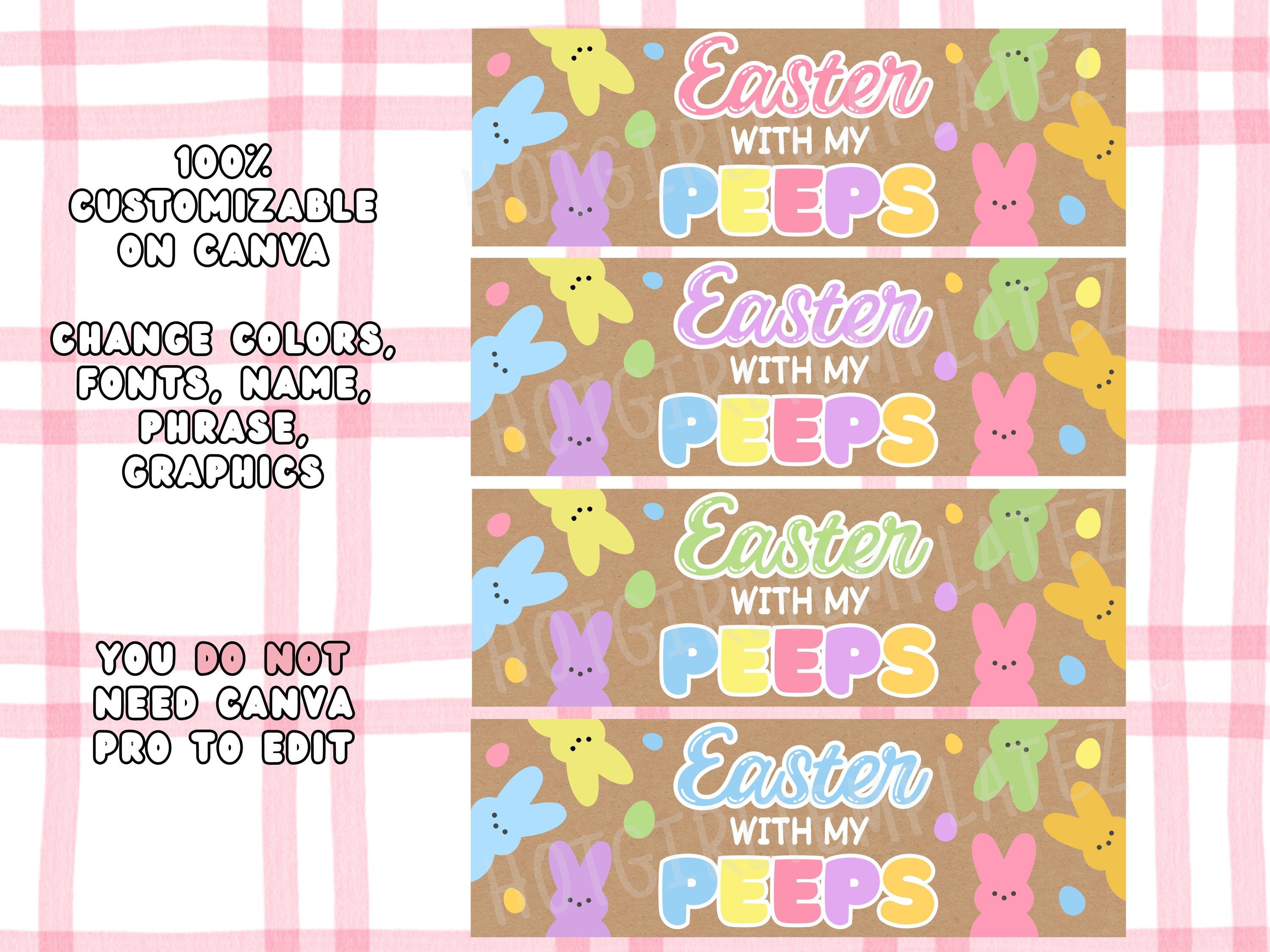 Easter Day With My Peeps Banner Printable Custom Editable Party Sign ...