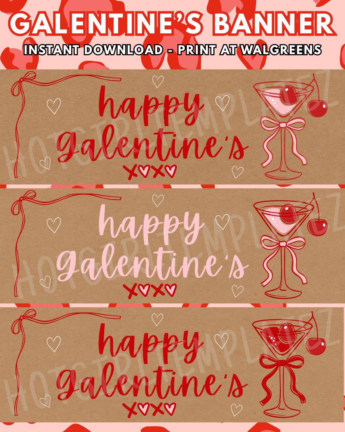 Galentine's Party Banners - Instant Download - Print at Walgreens! - Etsy