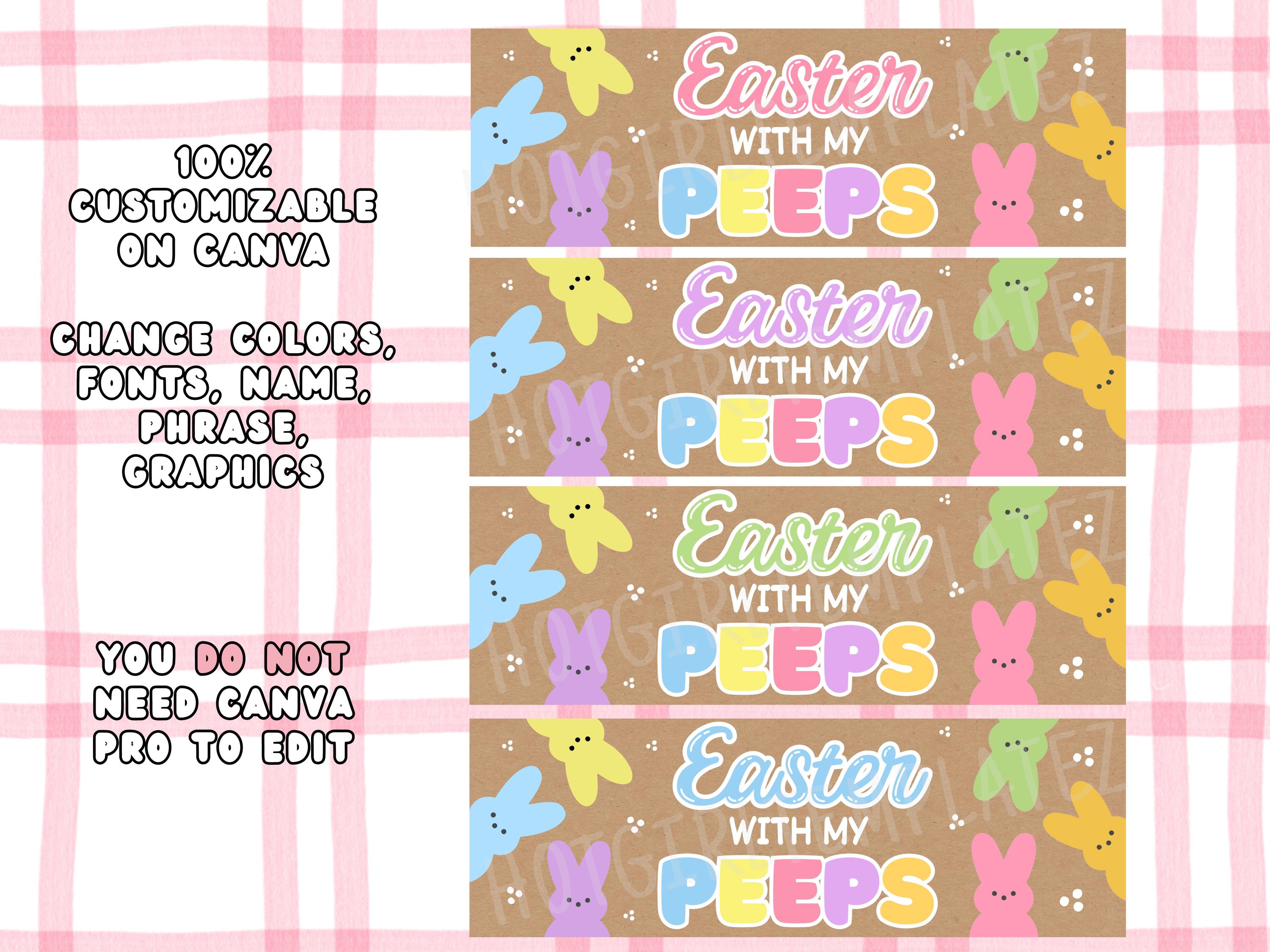 Easter Day With My Peeps Banner Printable Custom Editable Party Sign ...