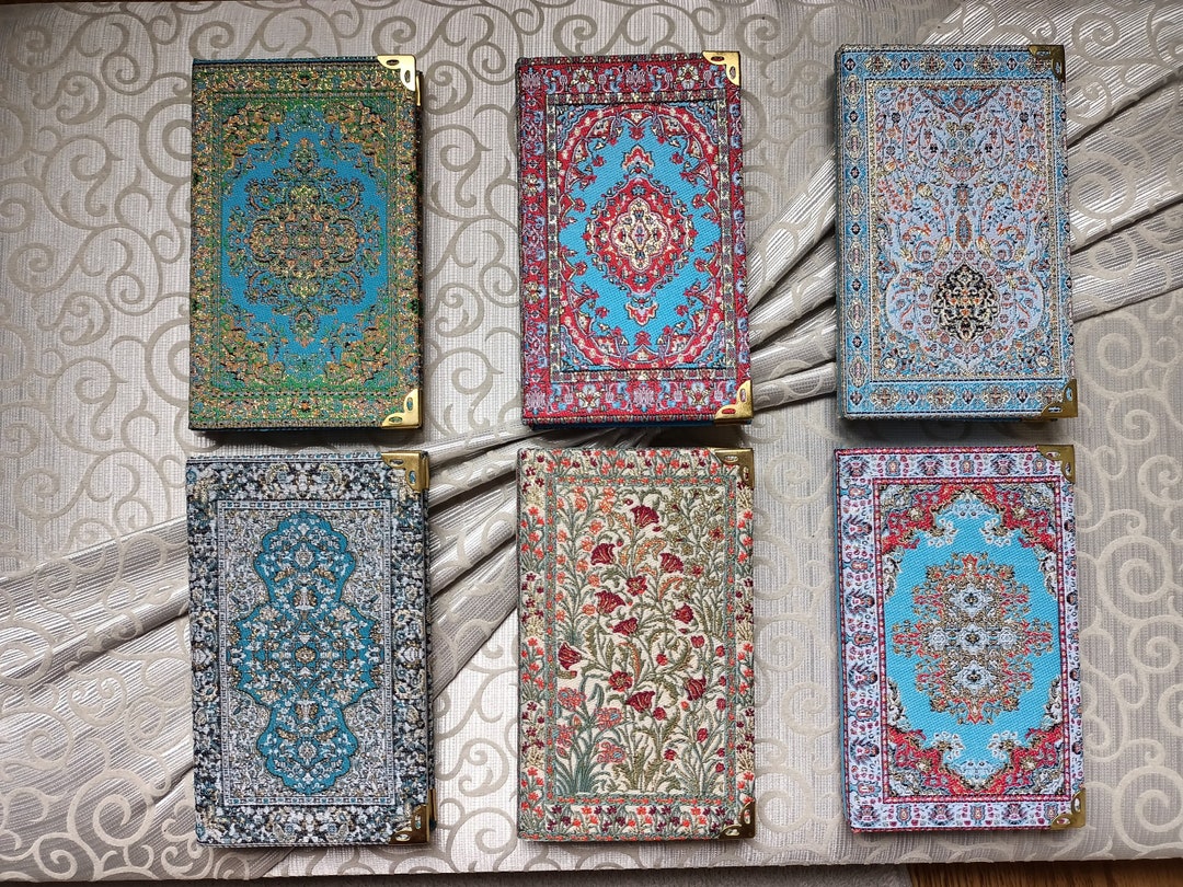 Small Notebook, Notepad, Notebook, Notebook With Blue Patterns Gold ...