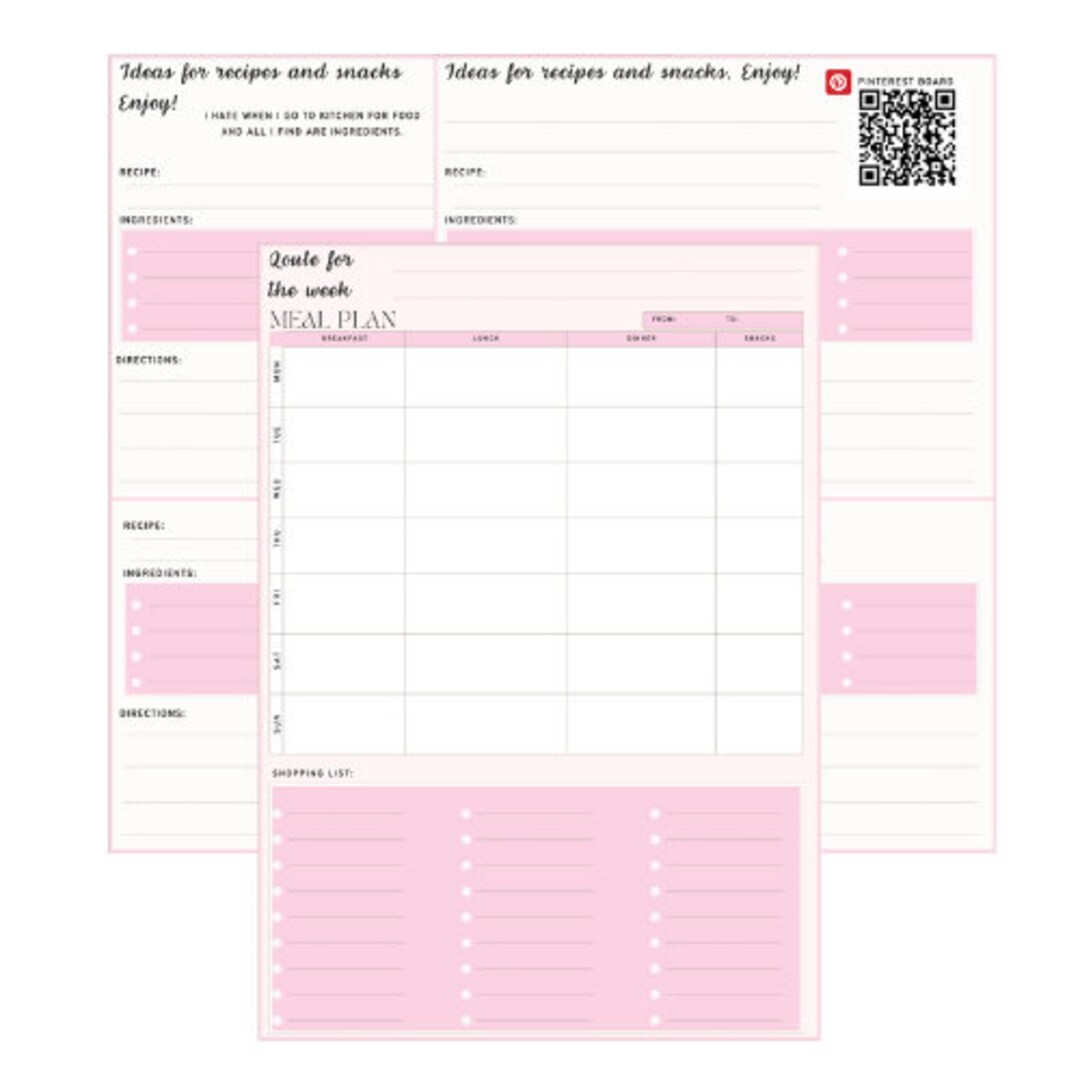 Meal Planner Meal Planner Printable Meal Planner Digital Meal Planner ...