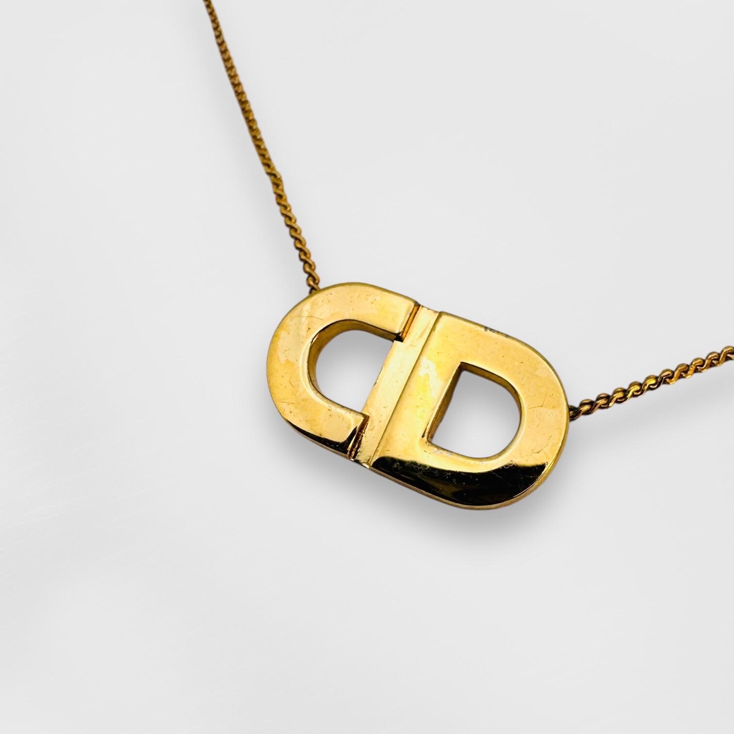 Christian Dior Large Gold Vintage 1970's Henkel & Grosse CD Pendant ...