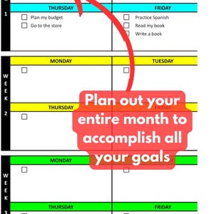 Monthly To-do Planner GOOGLE DOCS/WORD Template - Etsy