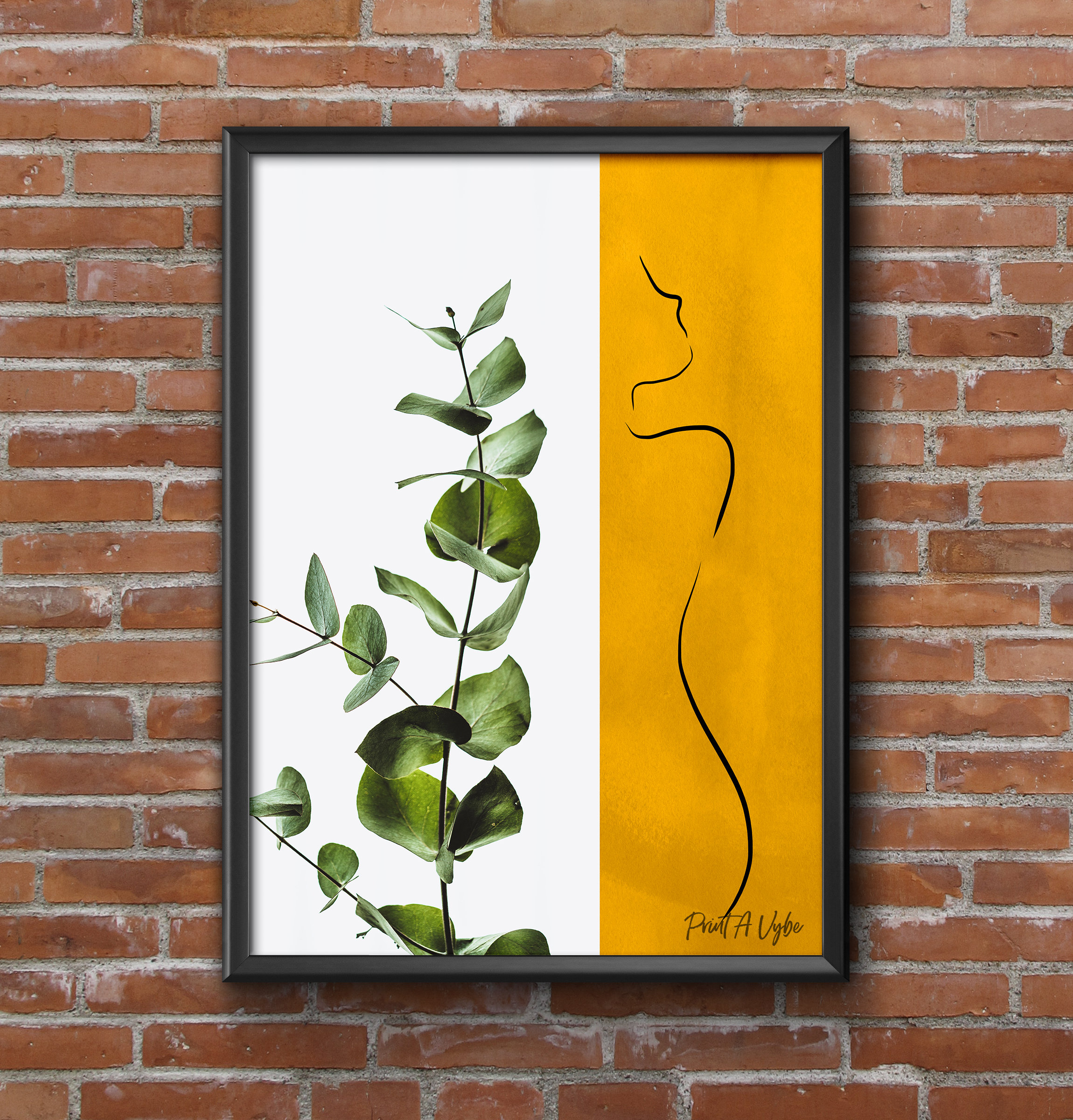 Abstract Line Art Female Figure Plant Print Printable Line Art ...