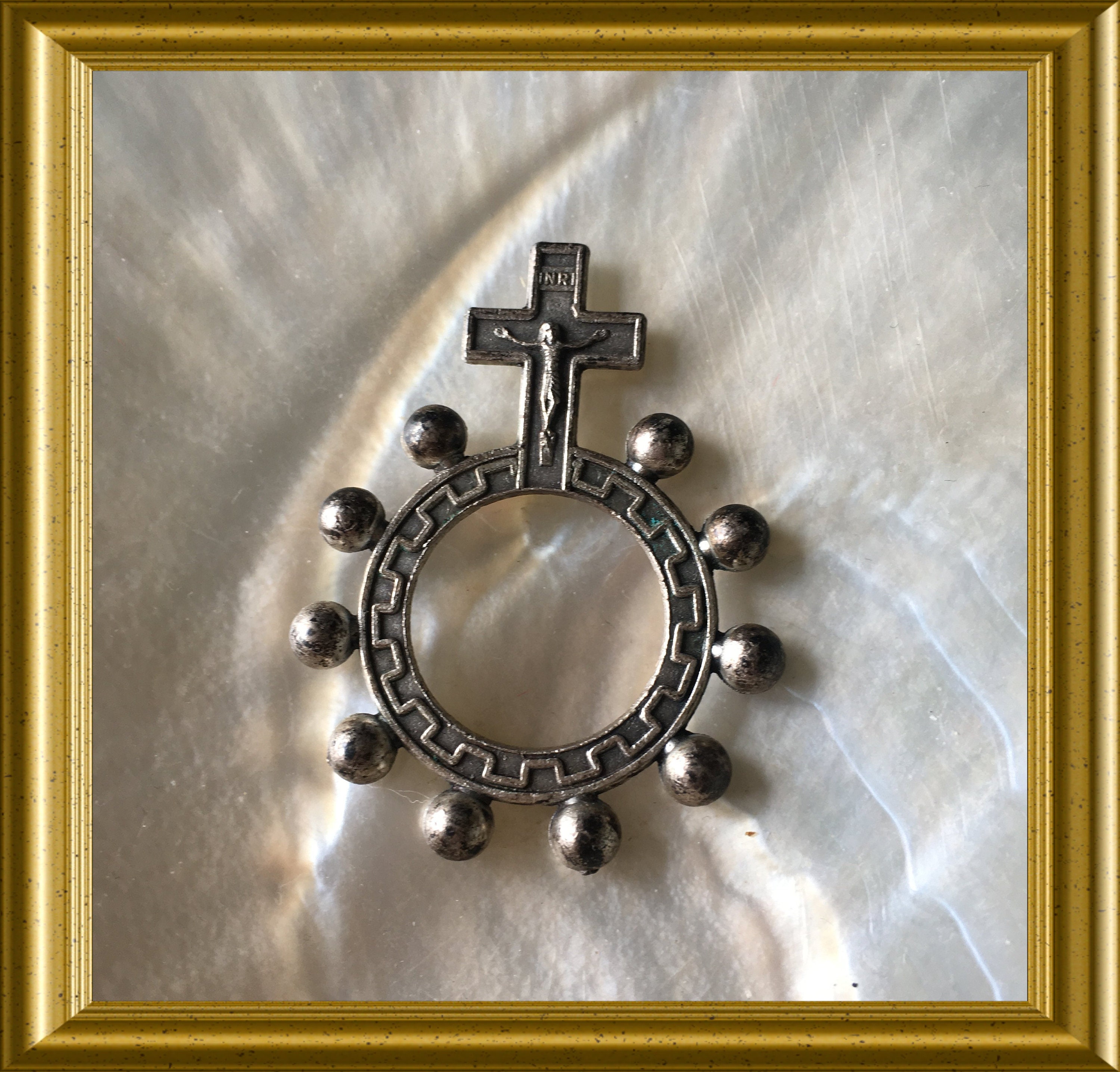 Vintage rosary ring, finger chaplet, prayer ring