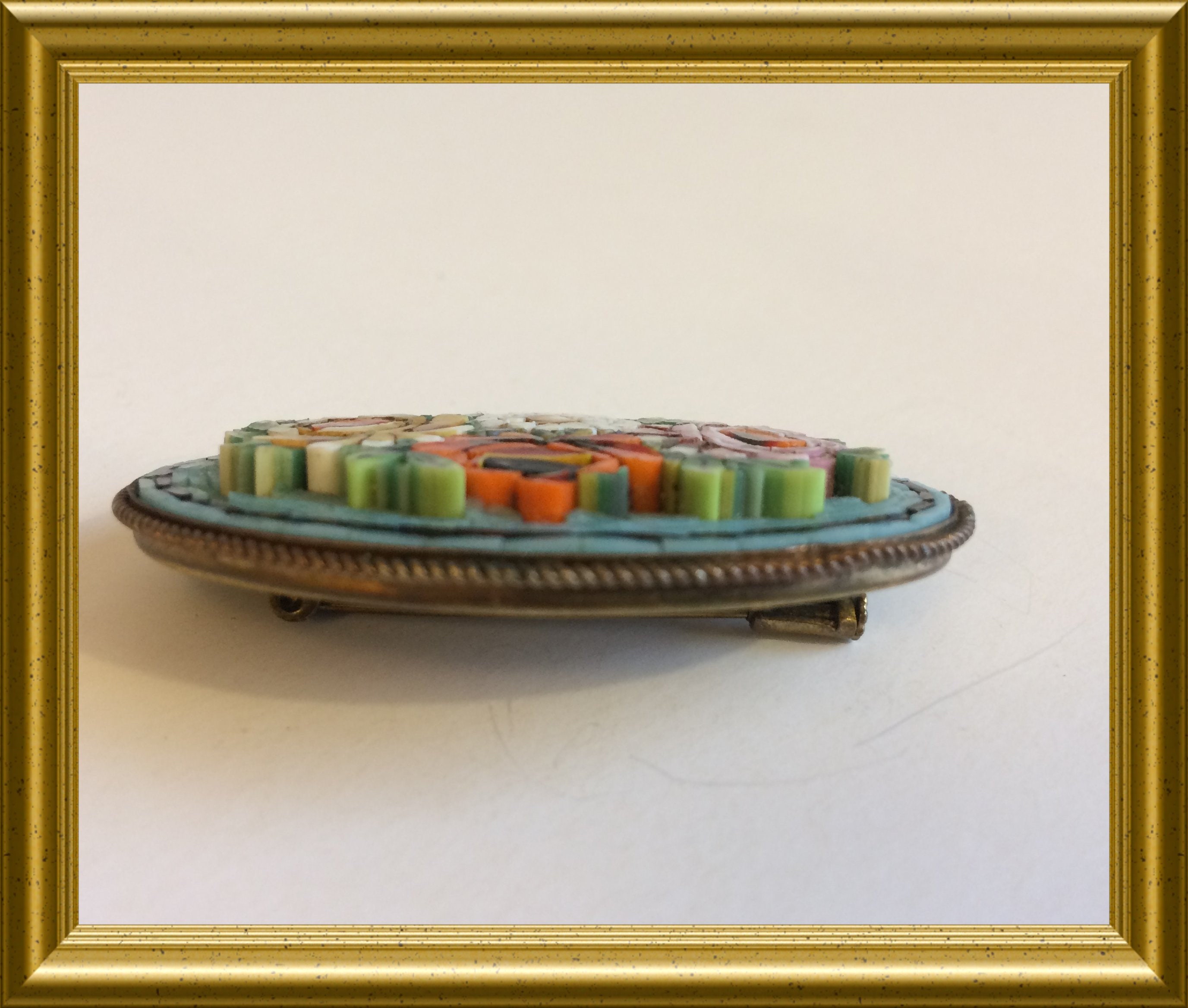 Beautiful micro mosaic brooch