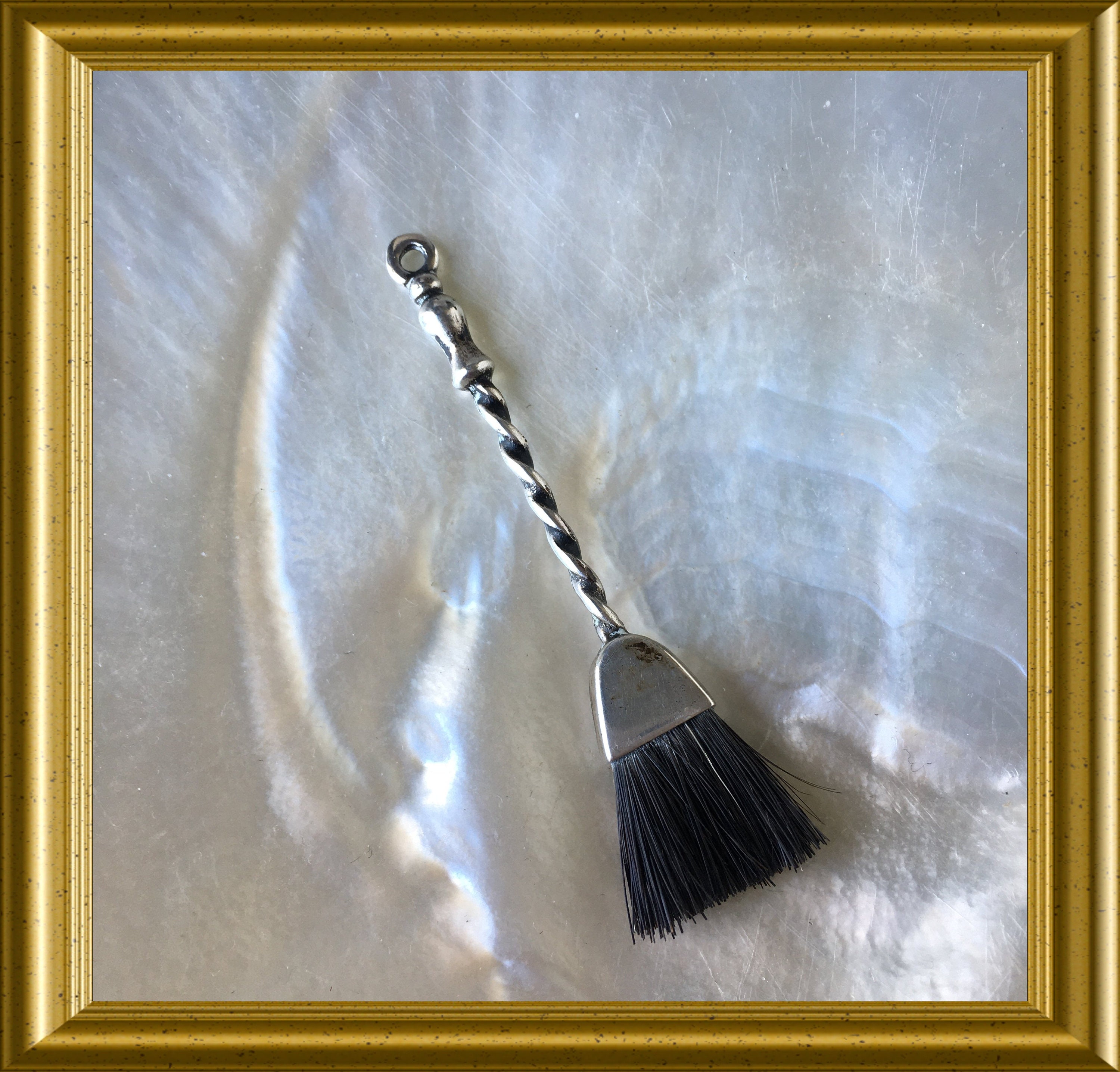 Vintage Dutch silver miniature brush/ broom