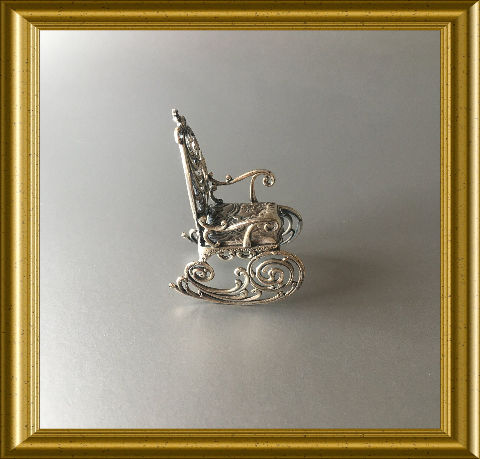 Miniature Silver Rocking Chair With Angel Decoration: Kuehn - Etsy