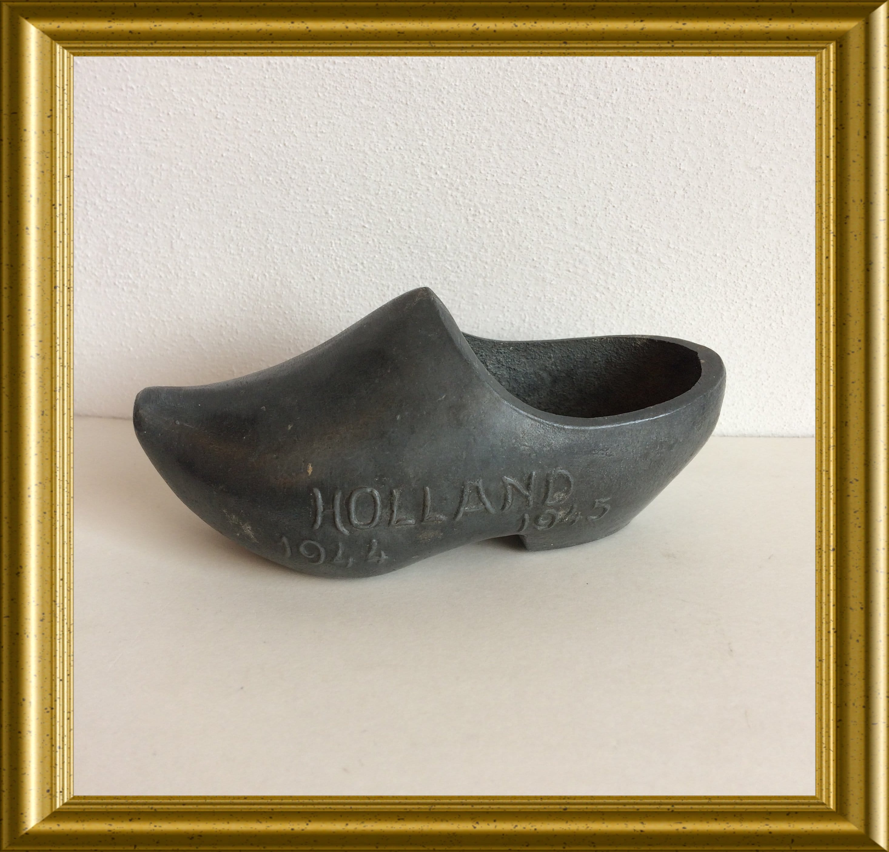Vintage metal clog, wooden shoe: WW II, Holland 1944-1945, hunger winter