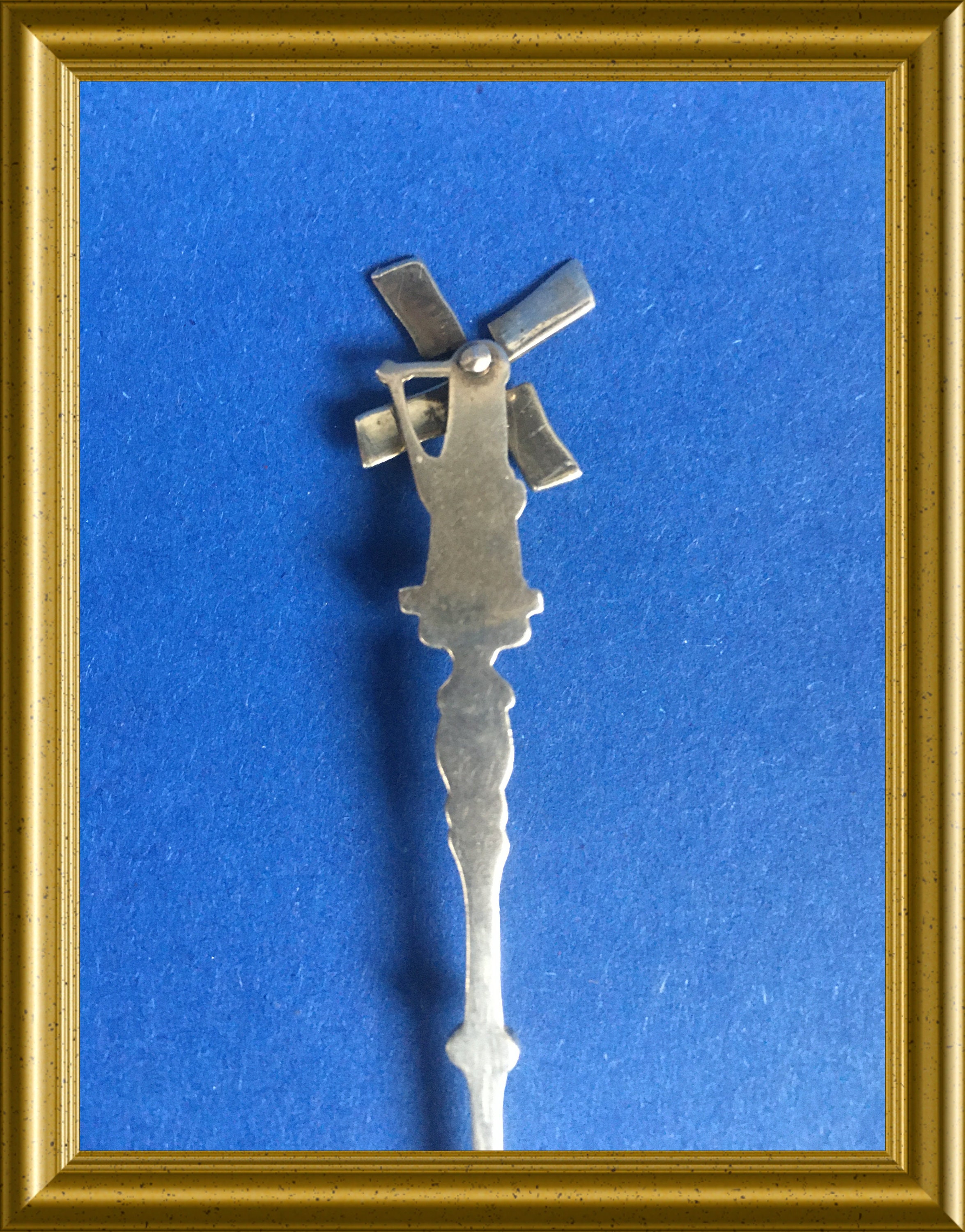 Vintage Dutch silver spoon: windmill with spinning blades