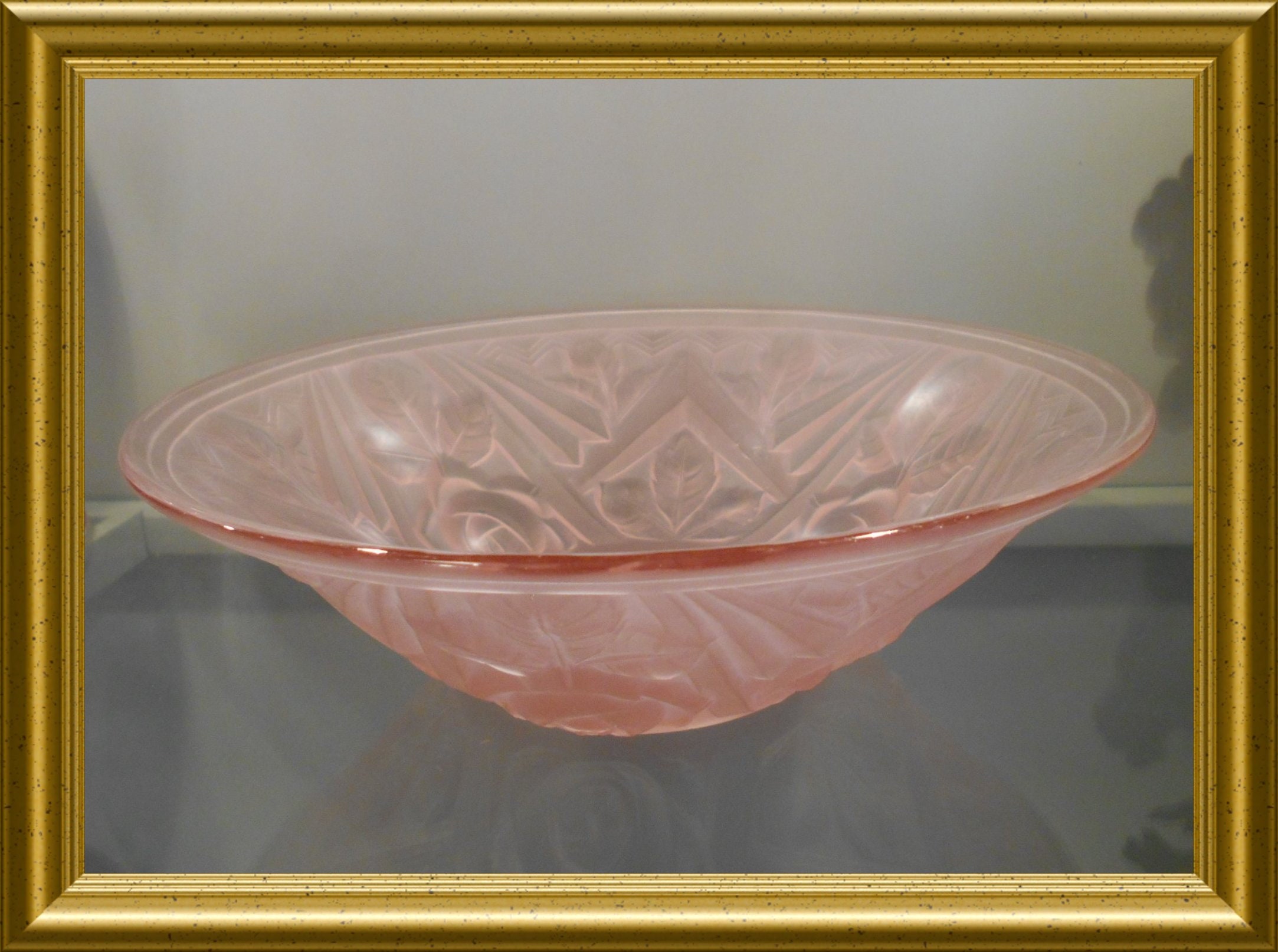 Beautiful pink art deco glass bowl | Etsy
