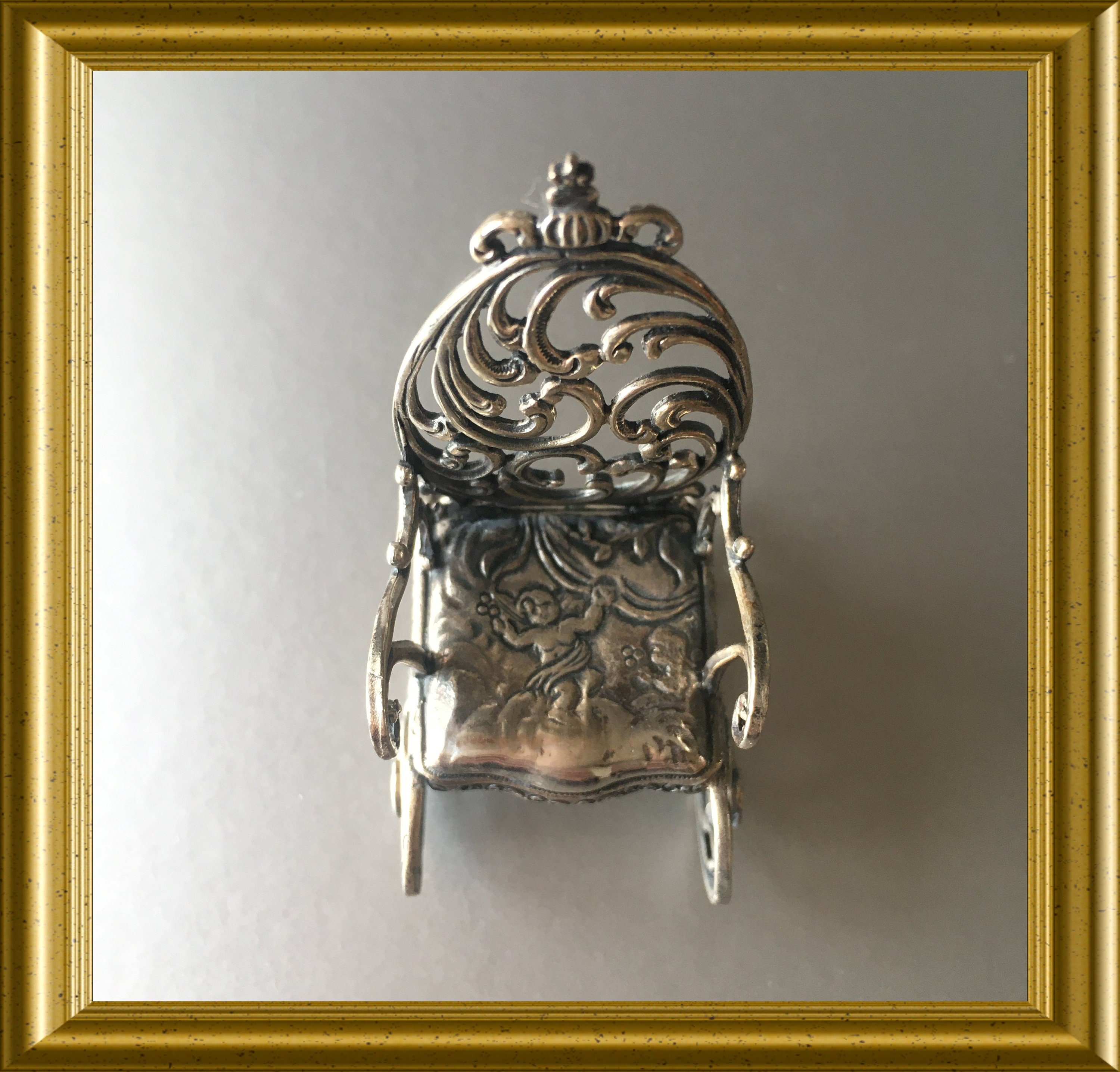 Miniature Silver Rocking Chair With Angel Decoration: Kuehn - Etsy