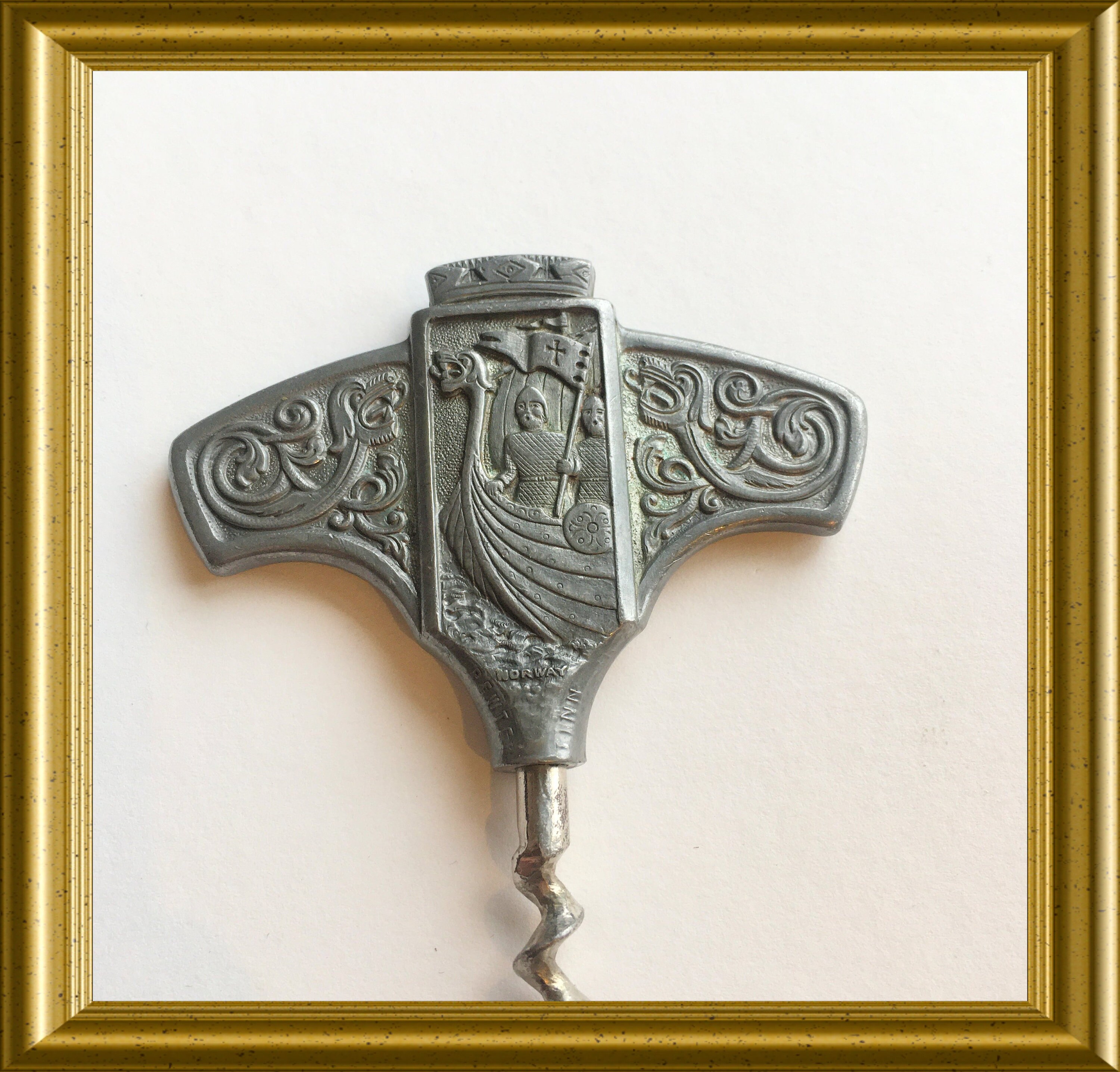Konge Tinn HS Norway: norwegian pewter corkscrew viking