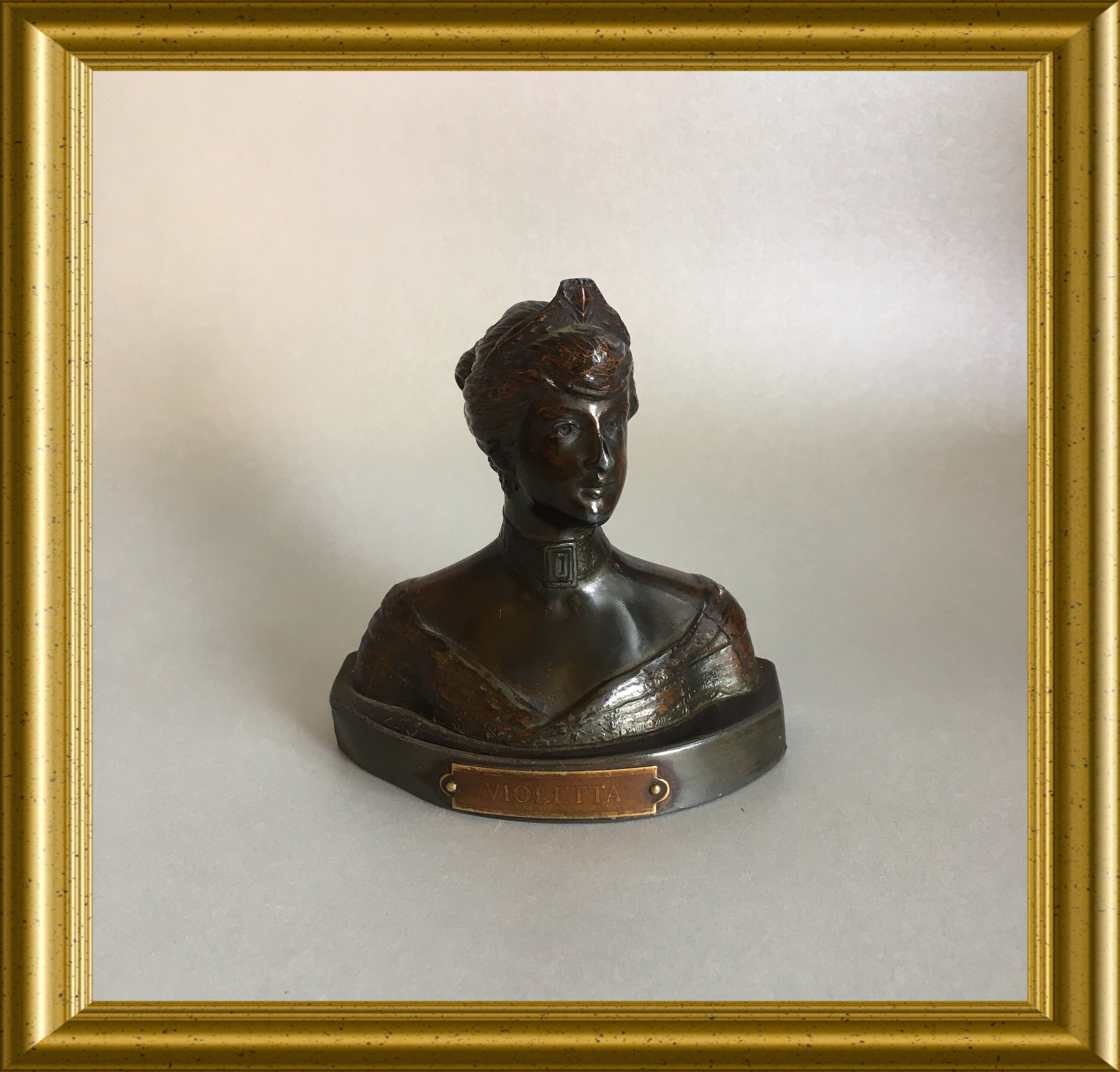 Small art nouveau miniature bust: Violetta