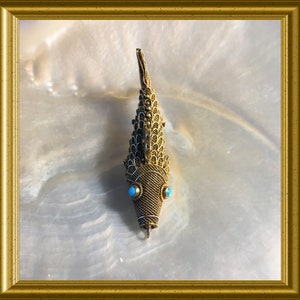 Vintage Filigree Gilt Silver Pendant: Fish - Etsy