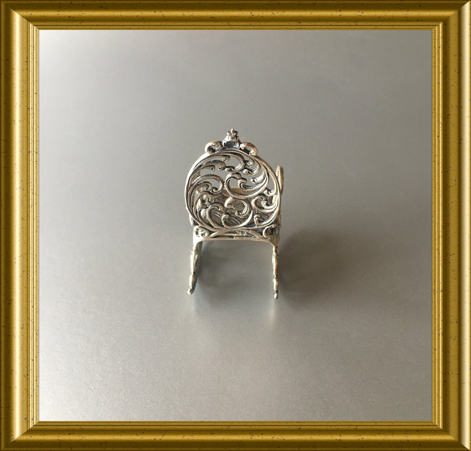 Miniature Silver Rocking Chair With Angel Decoration: Kuehn - Etsy