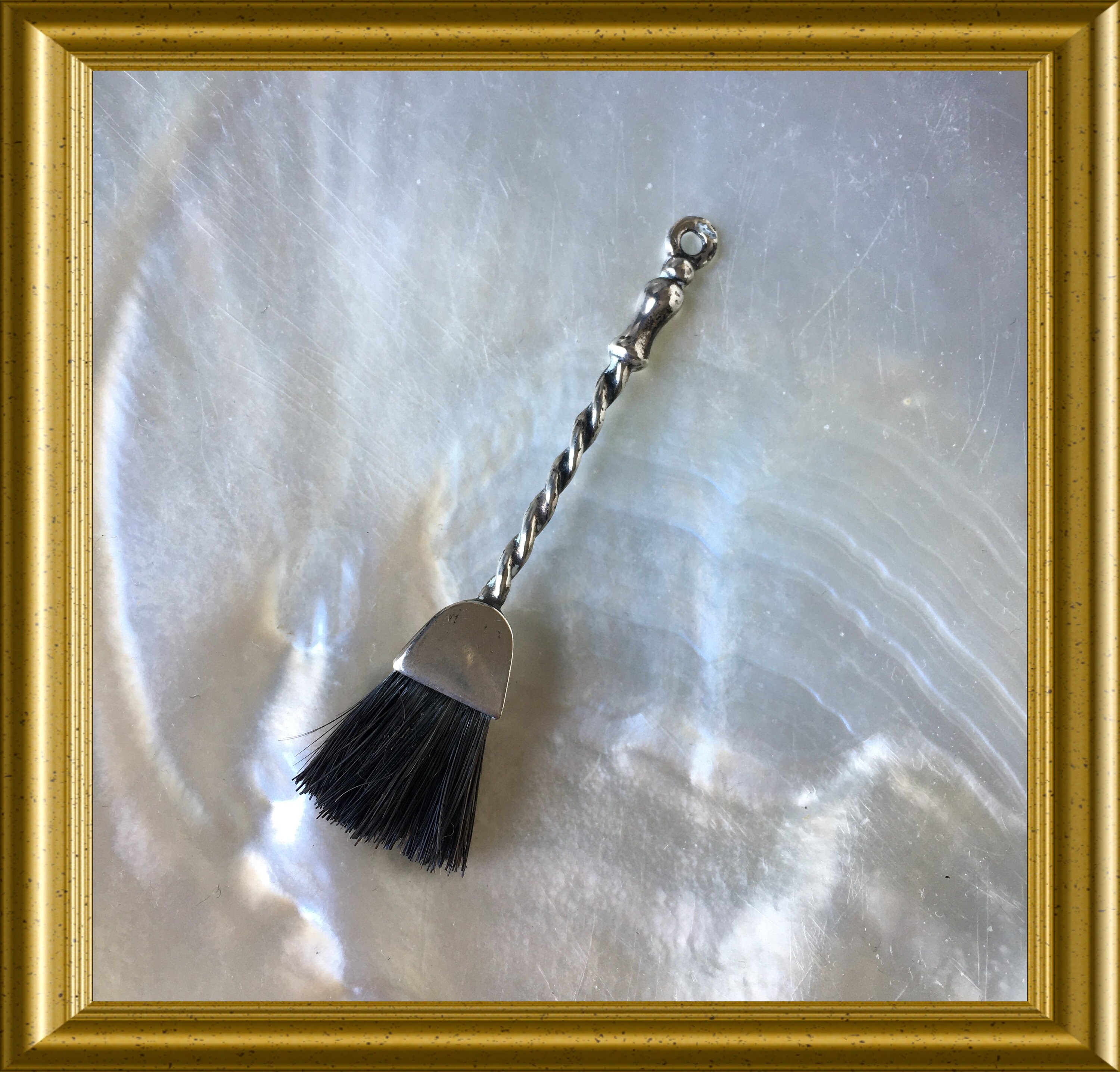 Vintage Dutch silver miniature brush/ broom