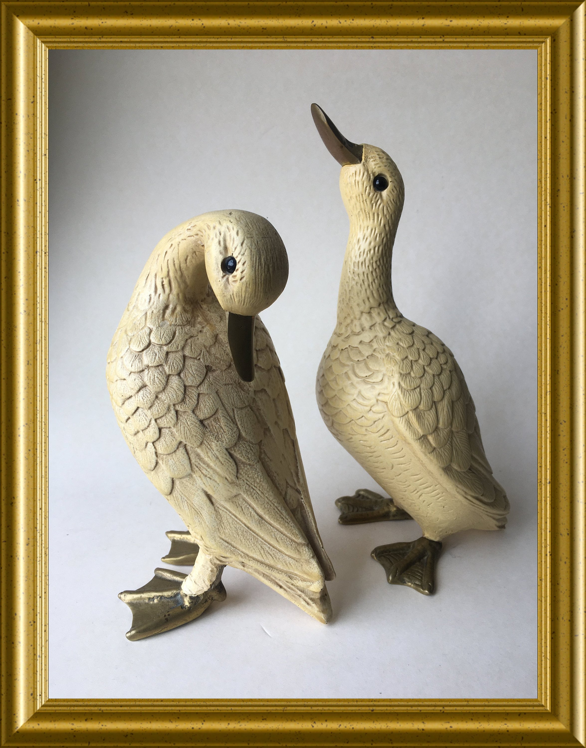 Two signed statues, ducks: Elli Malevolti