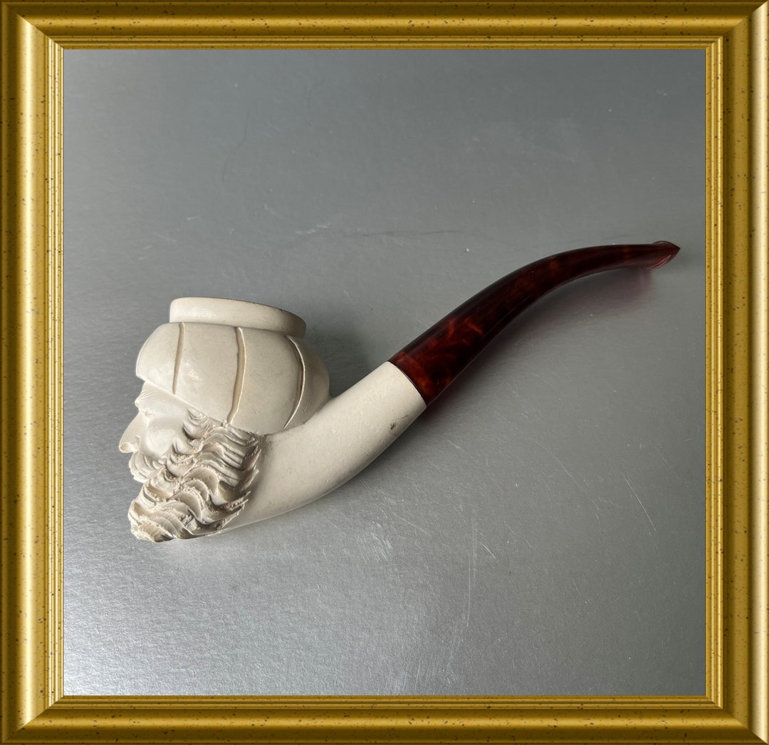 Vintage Meerschaum Smoking Pipe: Face, Bearded Man, Head Sultan - Etsy