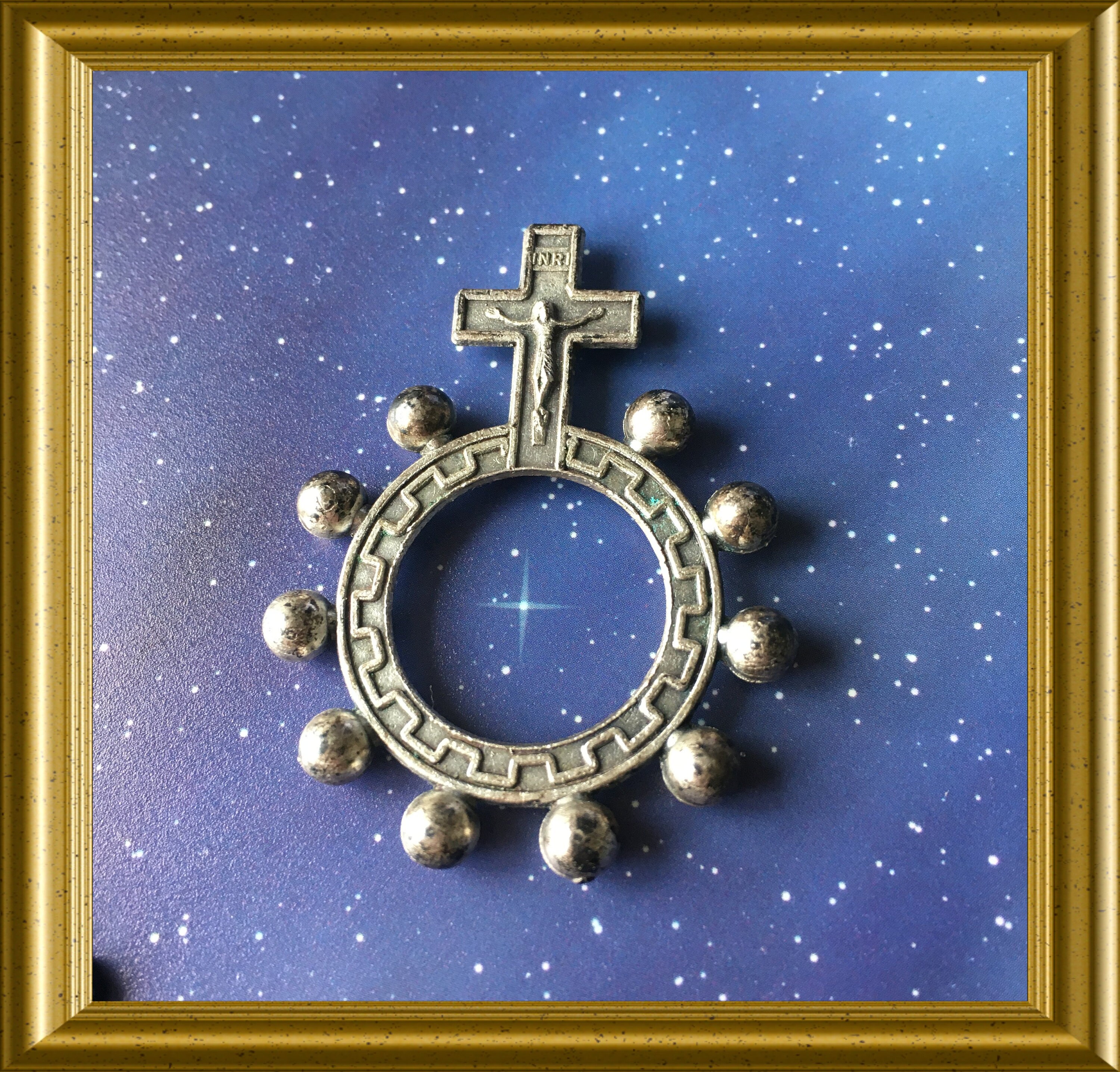 Vintage rosary ring, finger chaplet, prayer ring