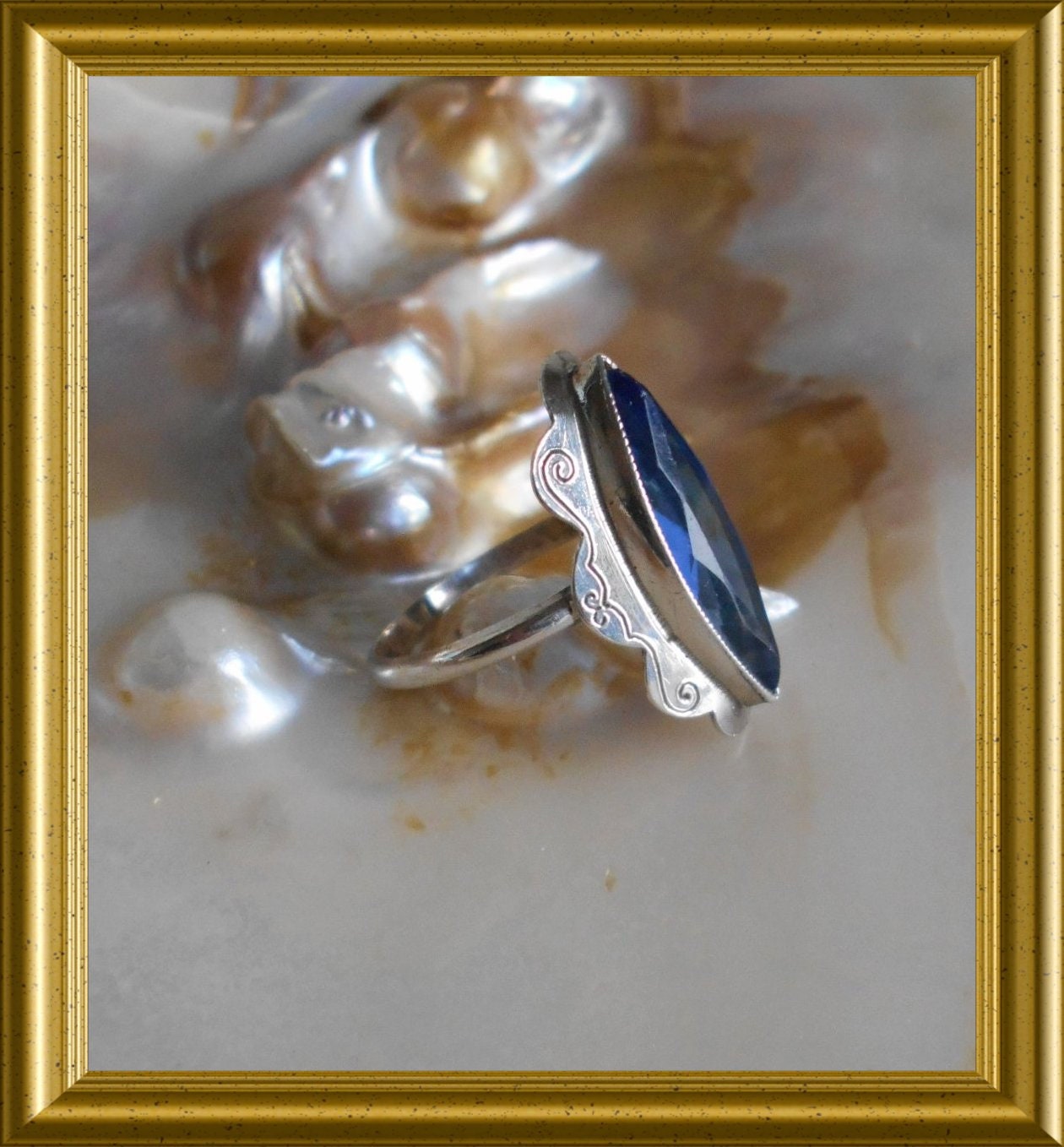 Beautiful silver blue ring