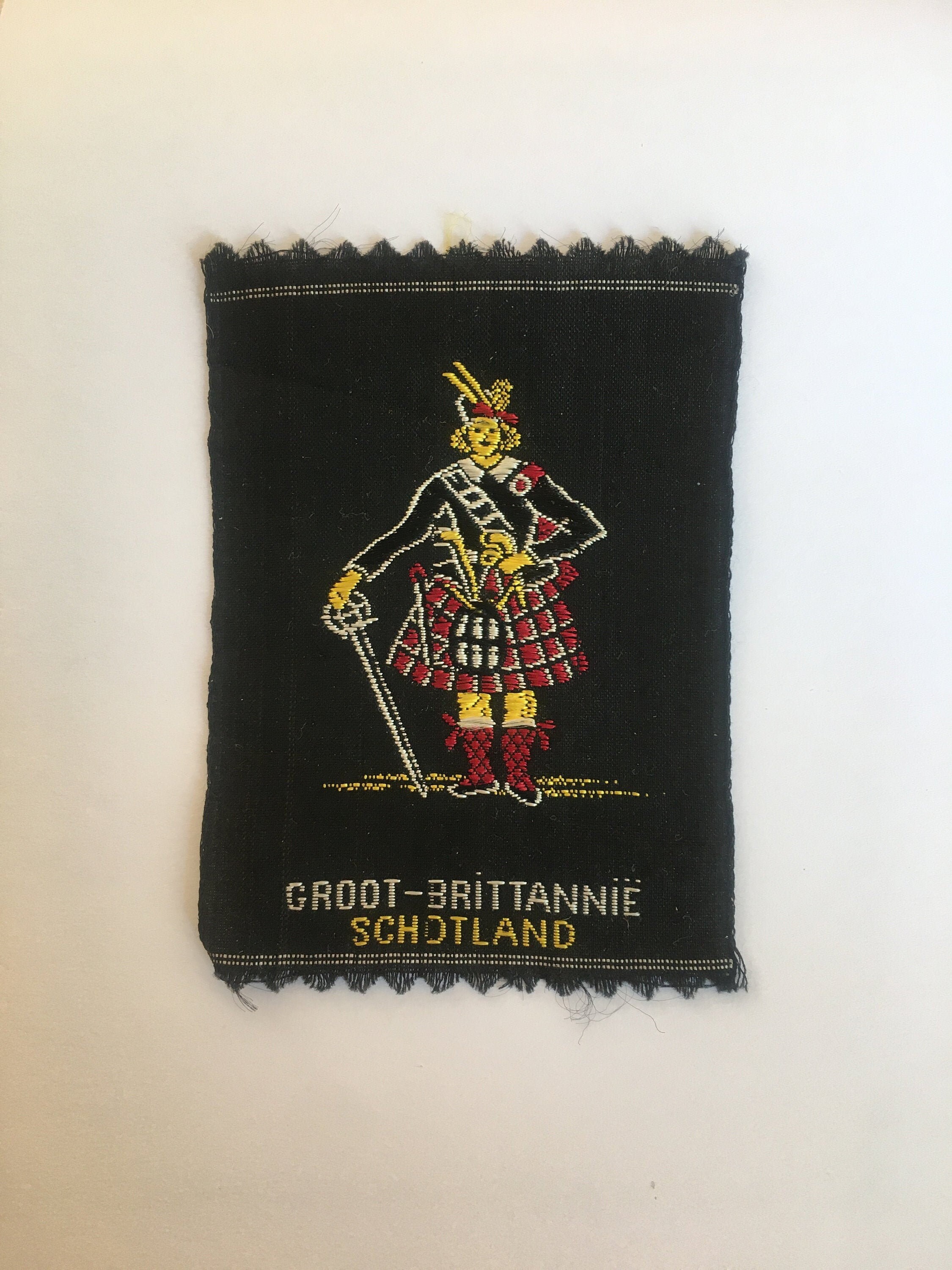 Dutch Turmac woven silk tobacco patch: kilt, Scotland, Great Brittain