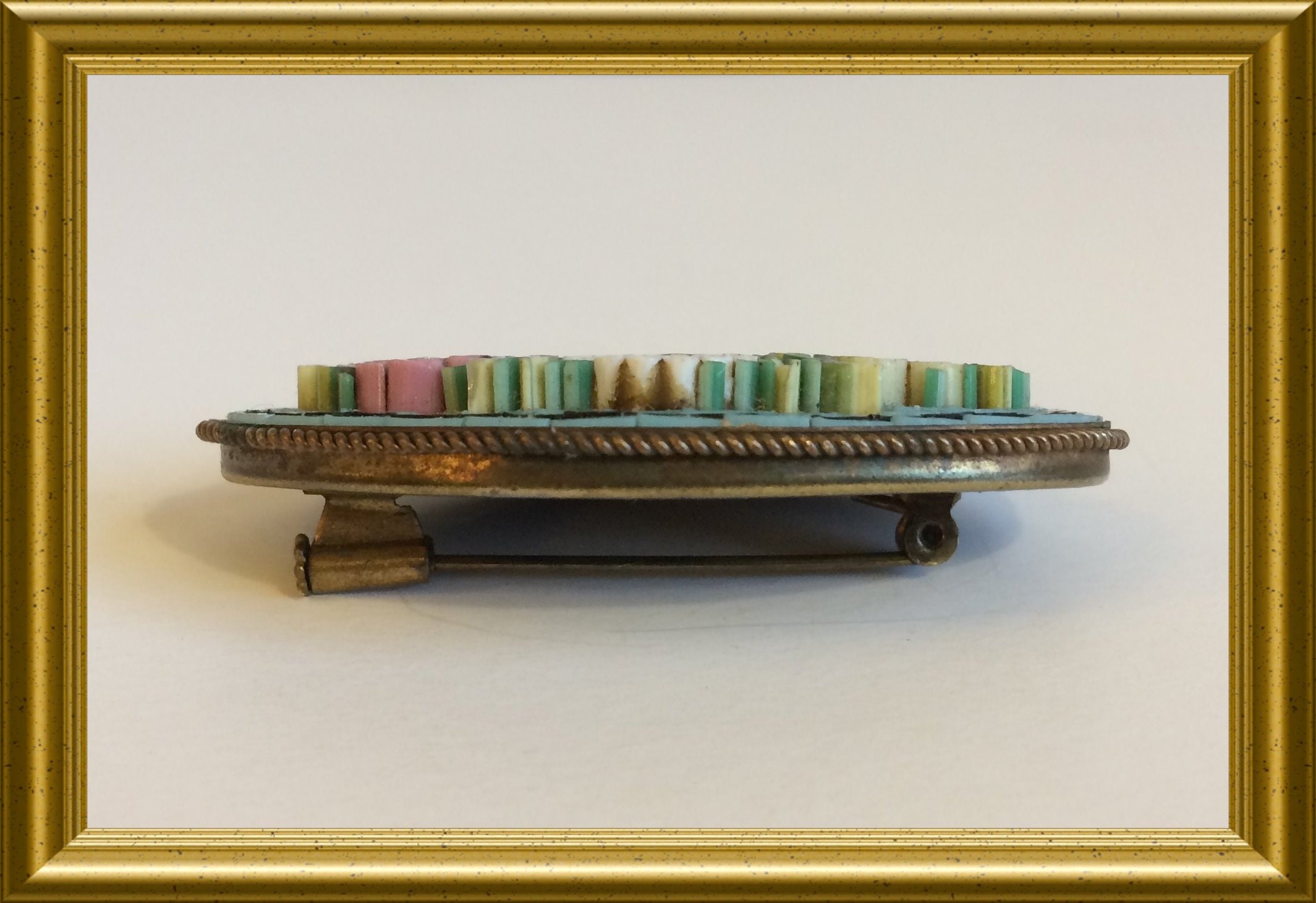 Beautiful micro mosaic brooch