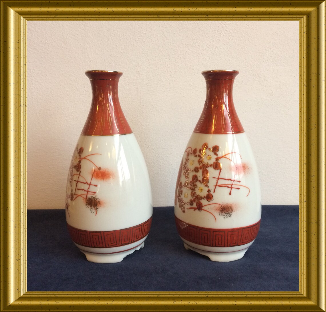 Pair of Two Small Japanese Porcelain Vases | Etsy