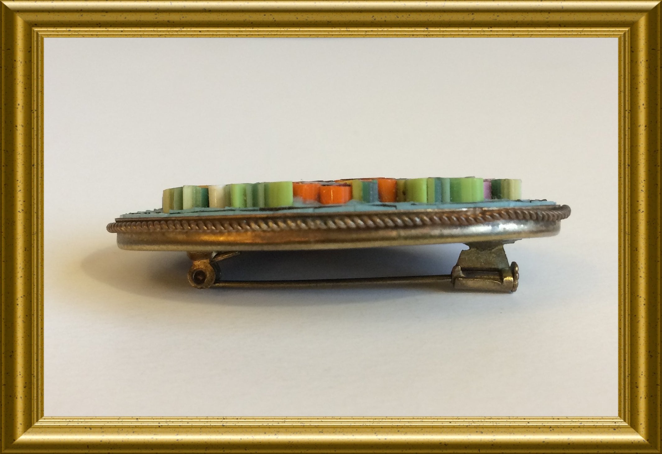 Beautiful micro mosaic brooch