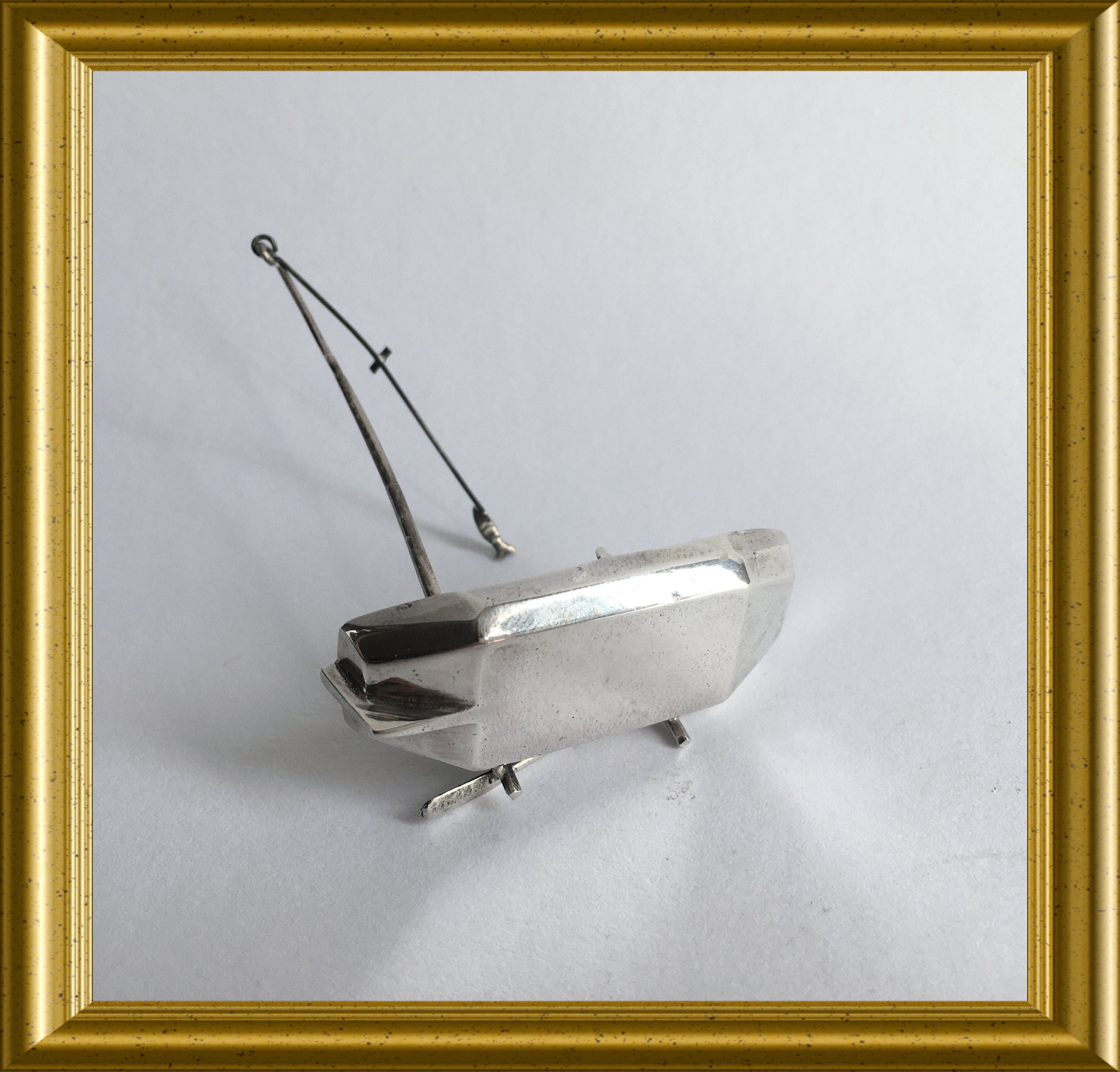 Vintage Dutch silver miniature: rowing boat with fisherman | Etsy