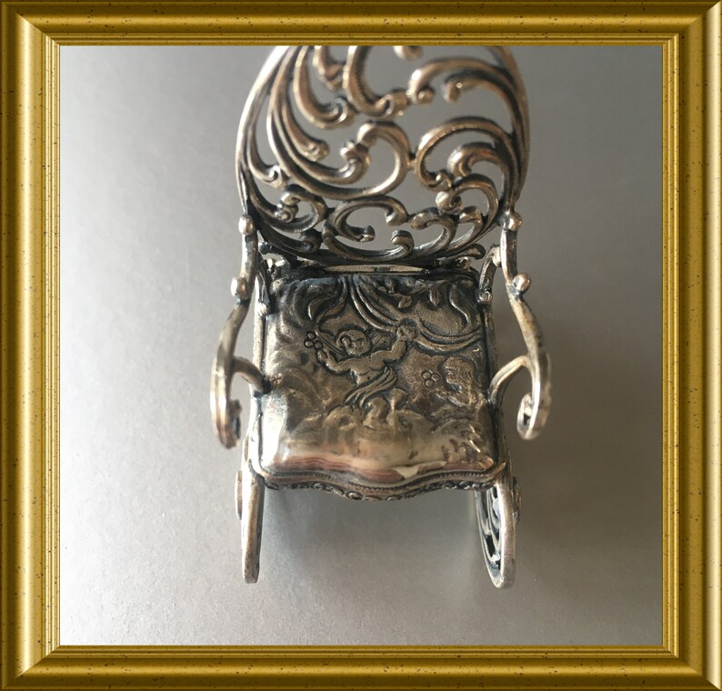 Miniature Silver Rocking Chair With Angel Decoration: Kuehn - Etsy