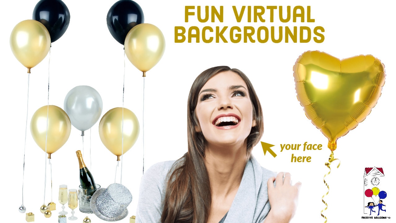 5 Pack Virtual Backgrounds - Custom Virtual Background for Birthdays ...