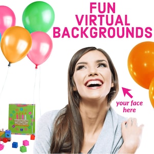 5 Pack Virtual Backgrounds - Custom Virtual Background for Birthdays ...