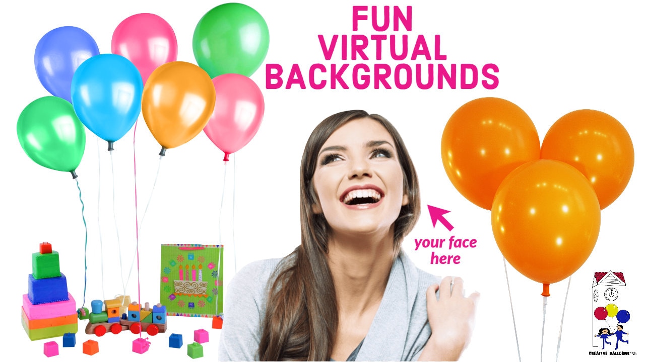 5 Pack Virtual Backgrounds - Custom Virtual Background for Birthdays ...