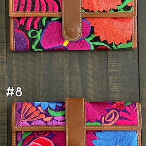 Embroidered Leather Mexican Wallet Handmade in Mexico by Indigenous ...