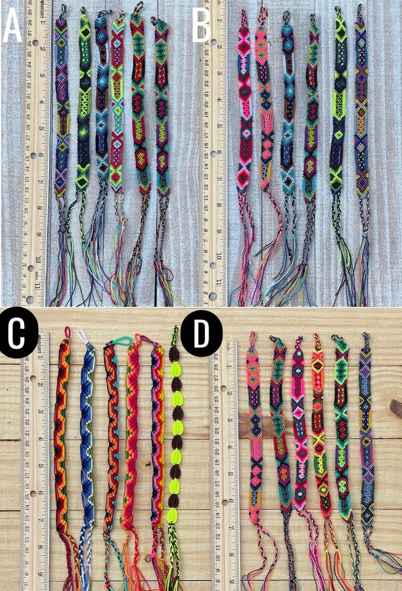 Mexican Woven Friendship Bracelets: Adjustable Boho Hippie Set - Etsy