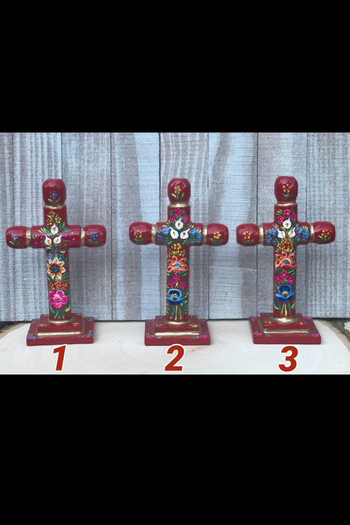 Mexican wood cross/Mexican flower cross/Hand painted | Etsy