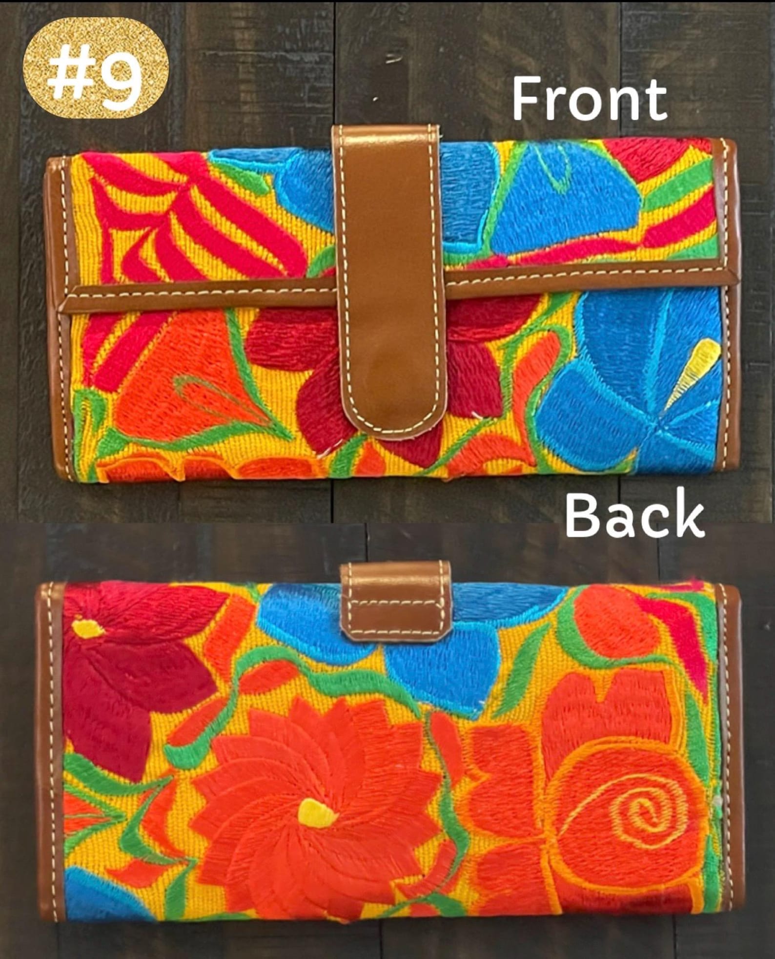 Embroidered Leather Mexican Wallet: Handmade Floral Clutch - Etsy